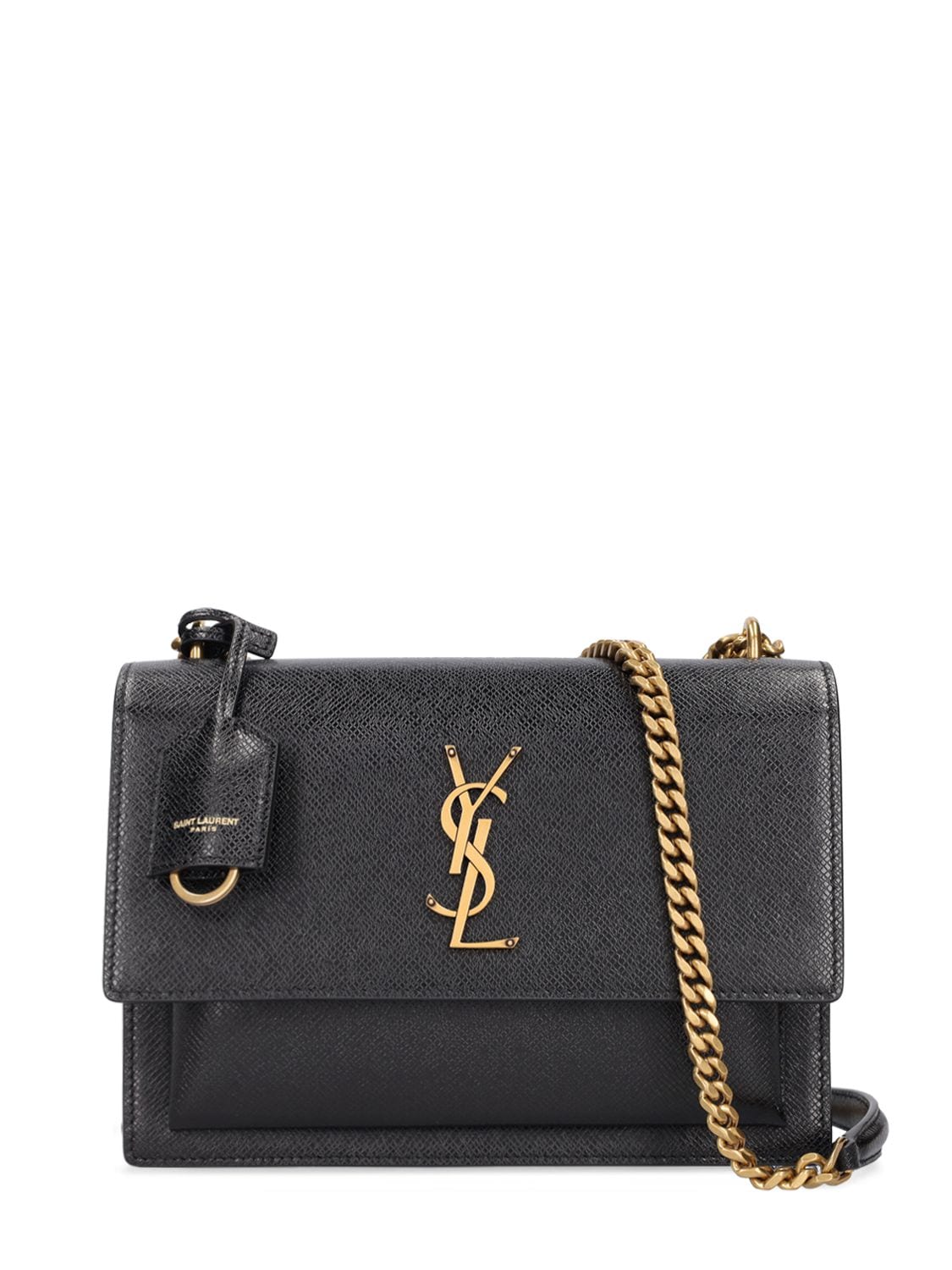 Saint Laurent Medium Sunset Leather Chain Bag - Black | Editorialist