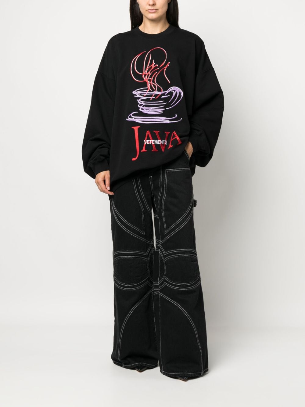 Vetements Java Graphic-Print Hoodie In Black - 53% Off | Editorialist