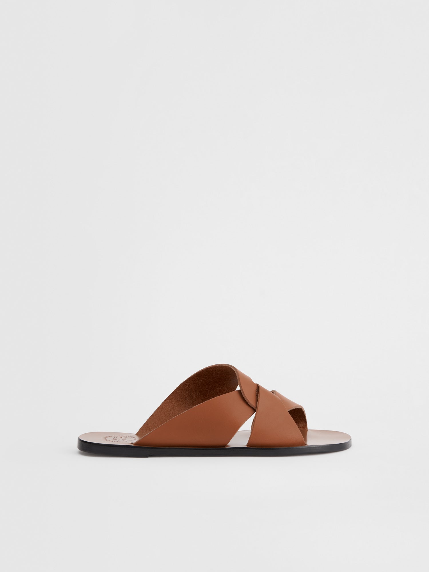 Atp Atelier Allai Leather Flat Sandals Brandy Editorialist