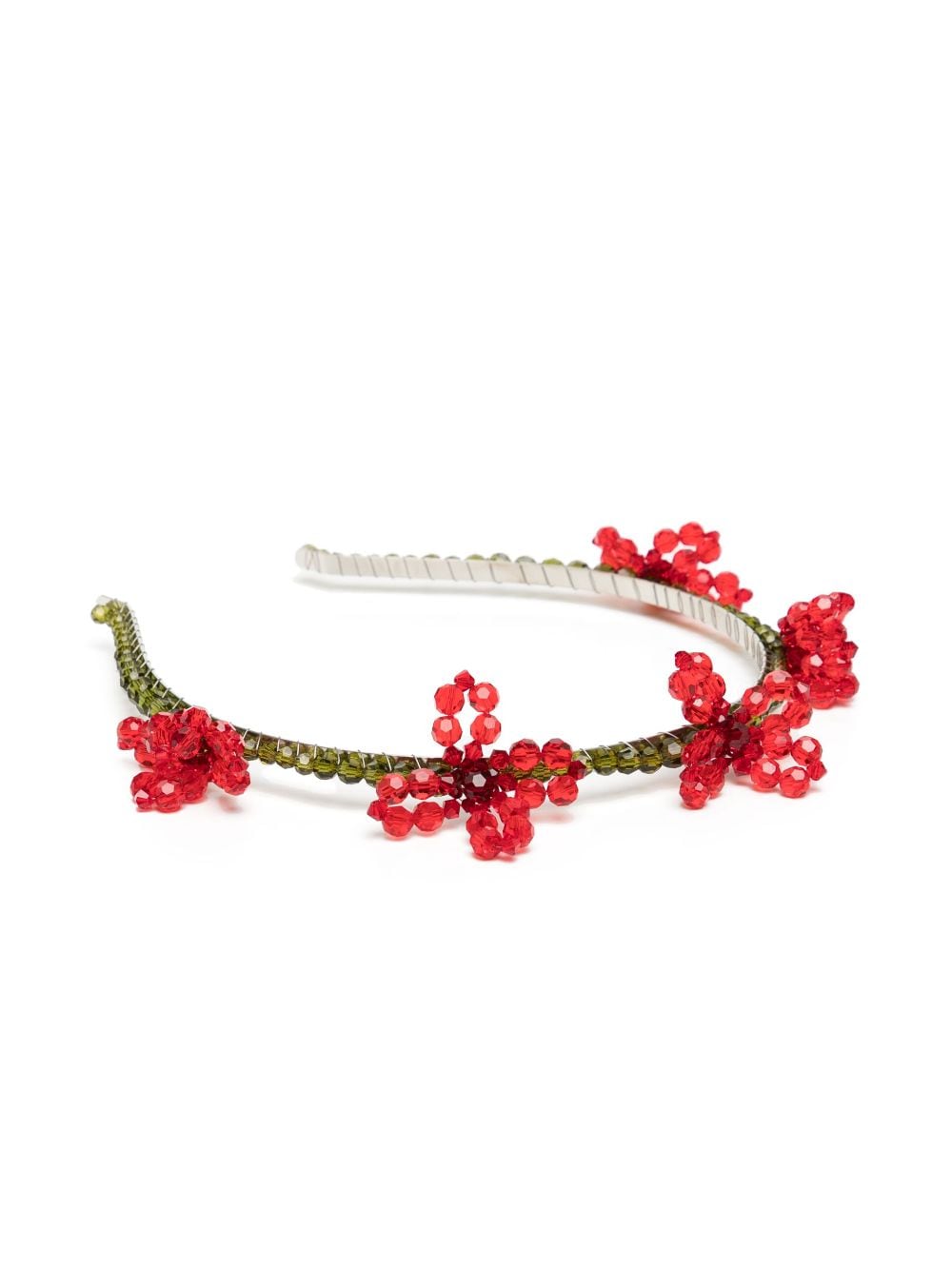 Simone Rocha Poppy Beaded Headband In Green - 40% Off  display picture 2