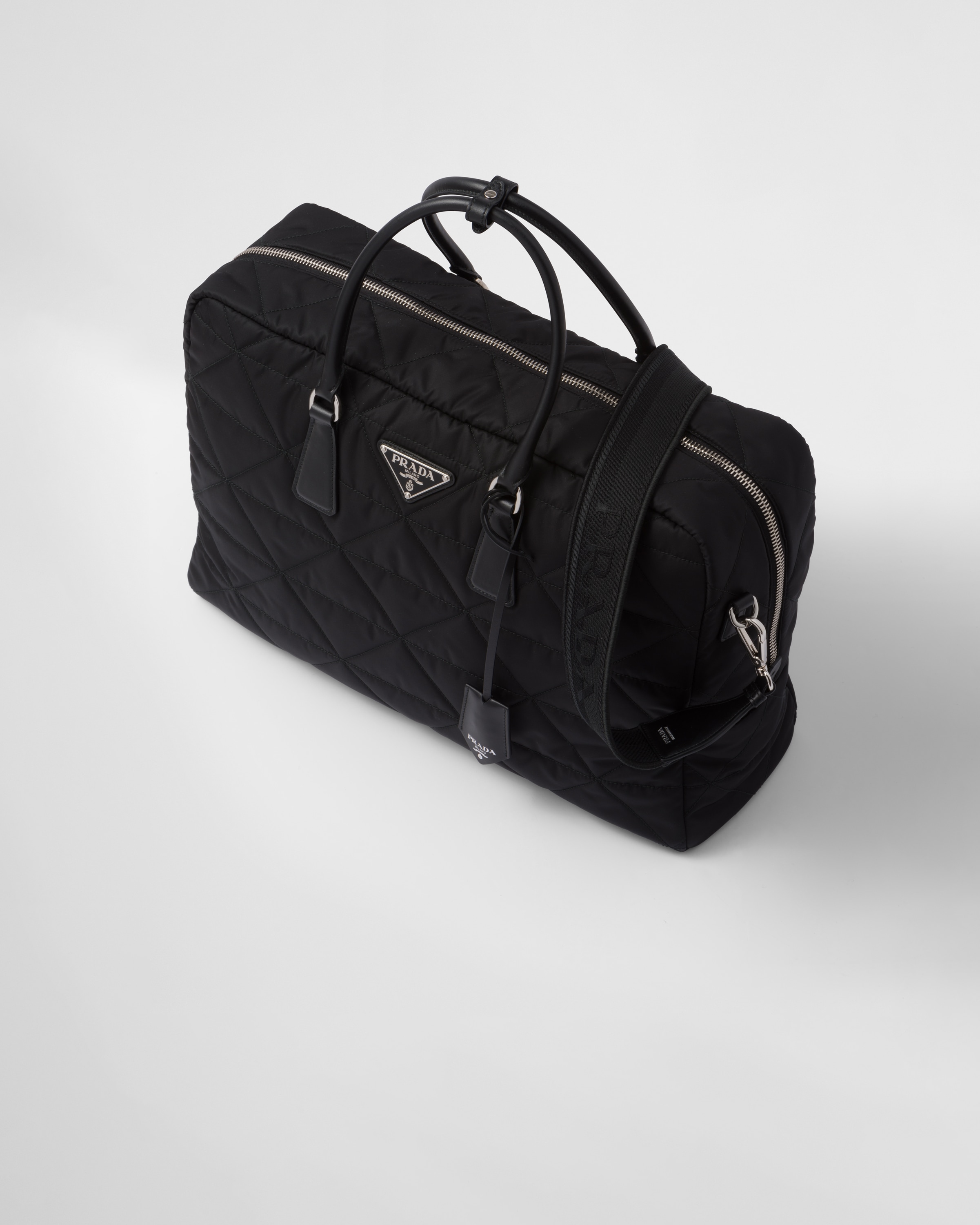 Prada Quilted Re-Nylon Travel Bag - Black | Editorialist