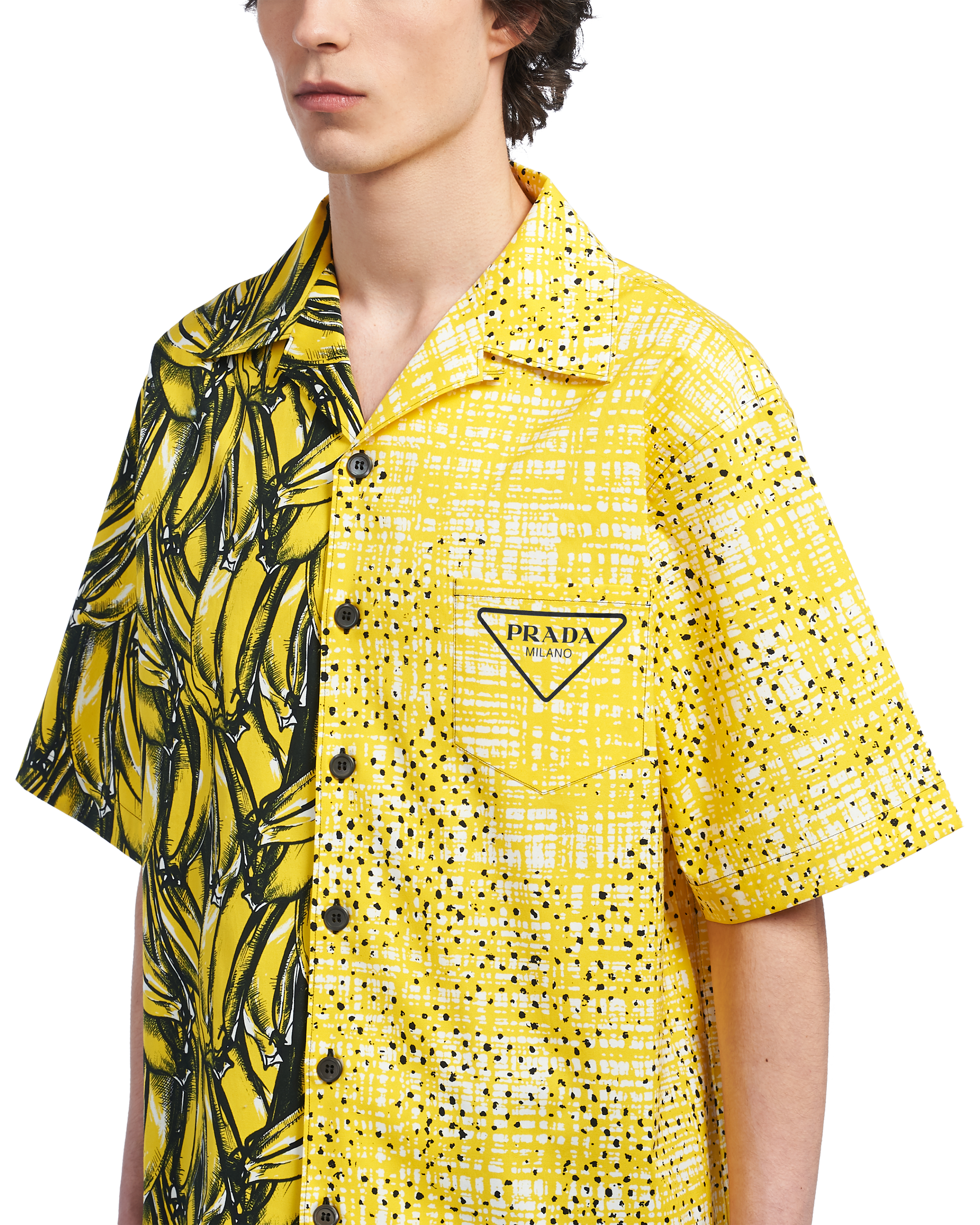 Prada Double Match Poplin Shirt - Yellow | Editorialist