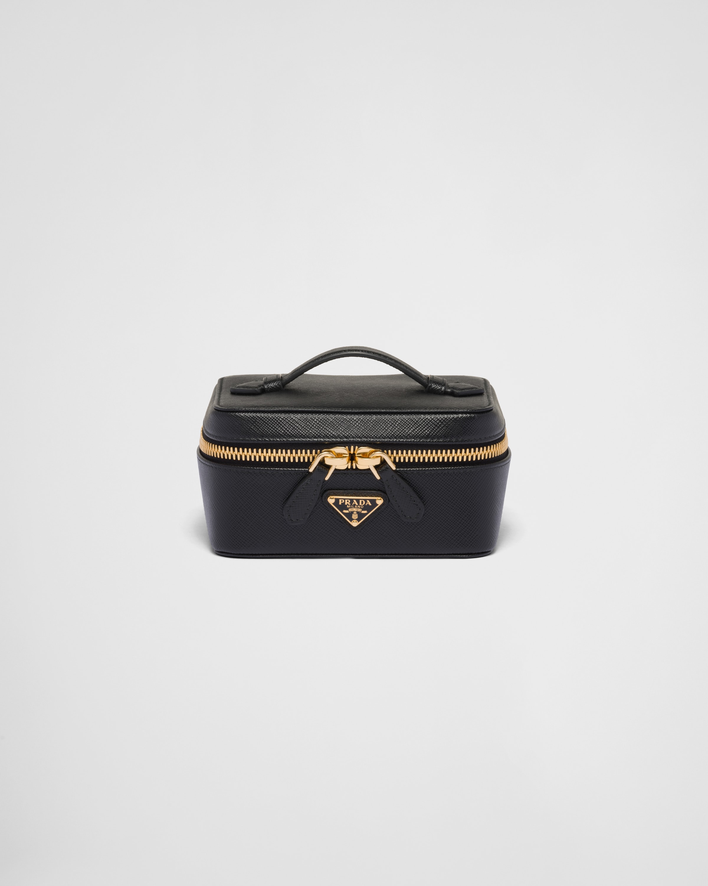 Prada Saffiano Leather Beauty Case - Black | Editorialist