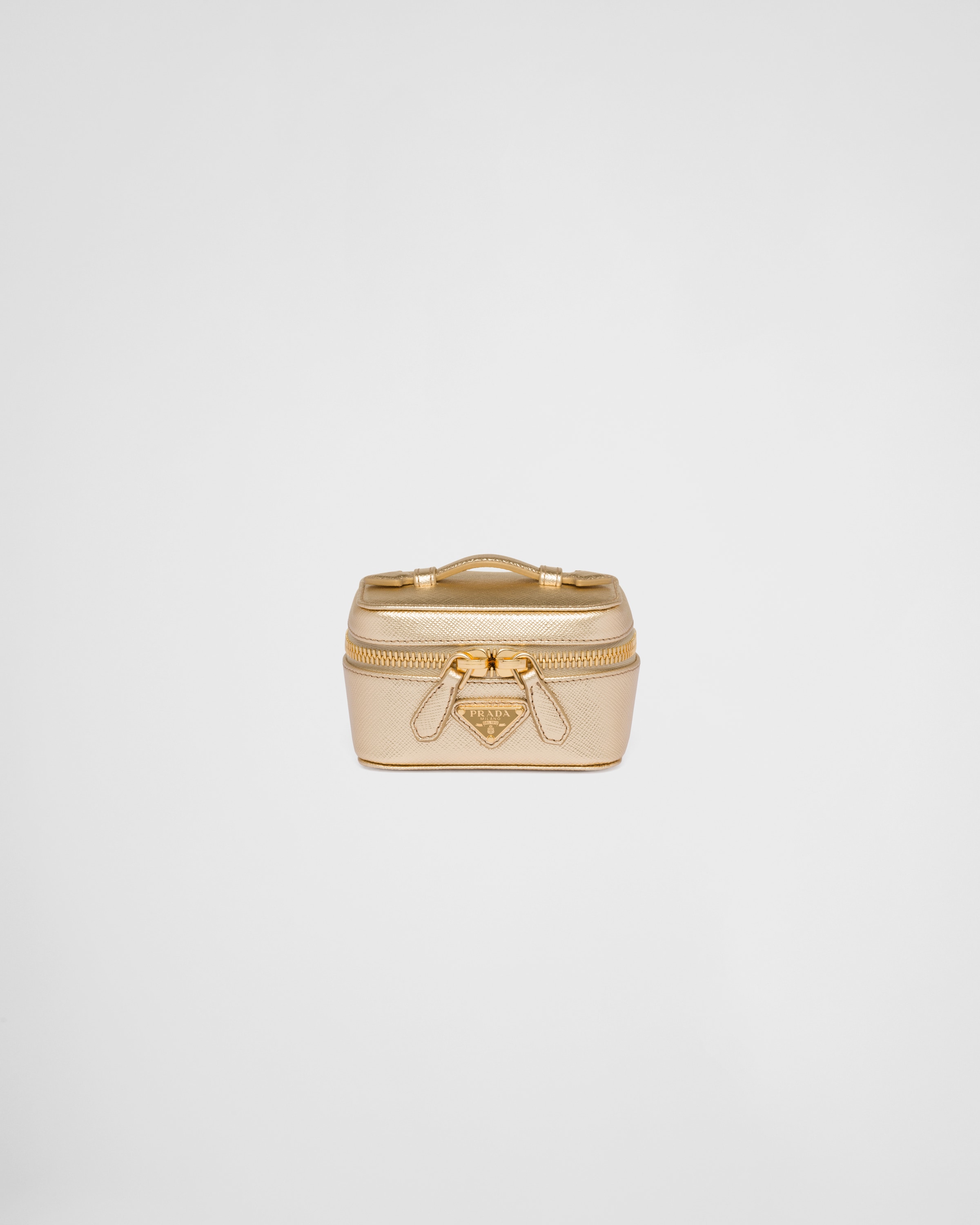 Prada Saffiano Leather Jewelry Beauty Case - Platinum | Editorialist