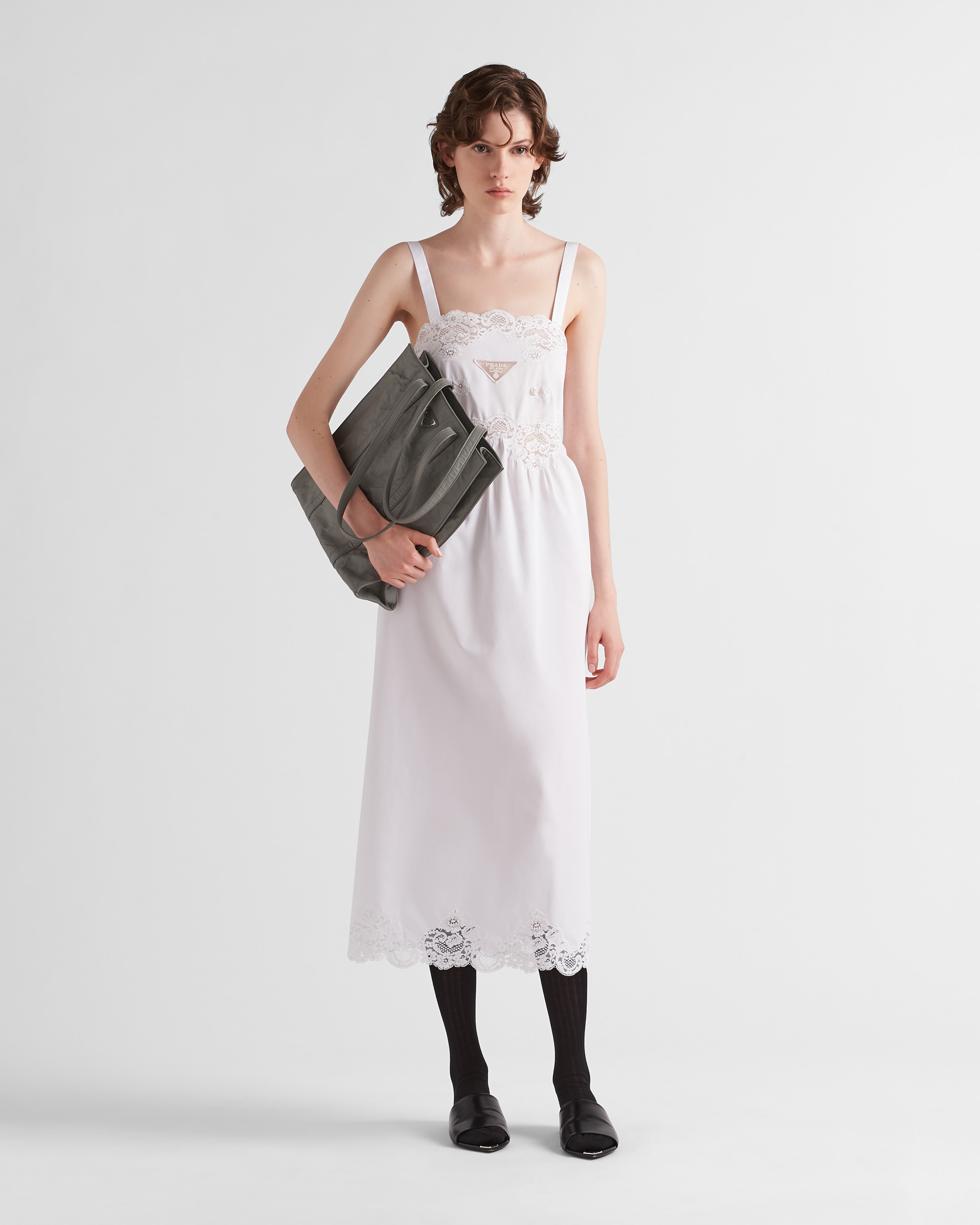 black lace keyhole dress FRAME Women's The Crochet Keyhole Dress | Black | Cotton main image 0