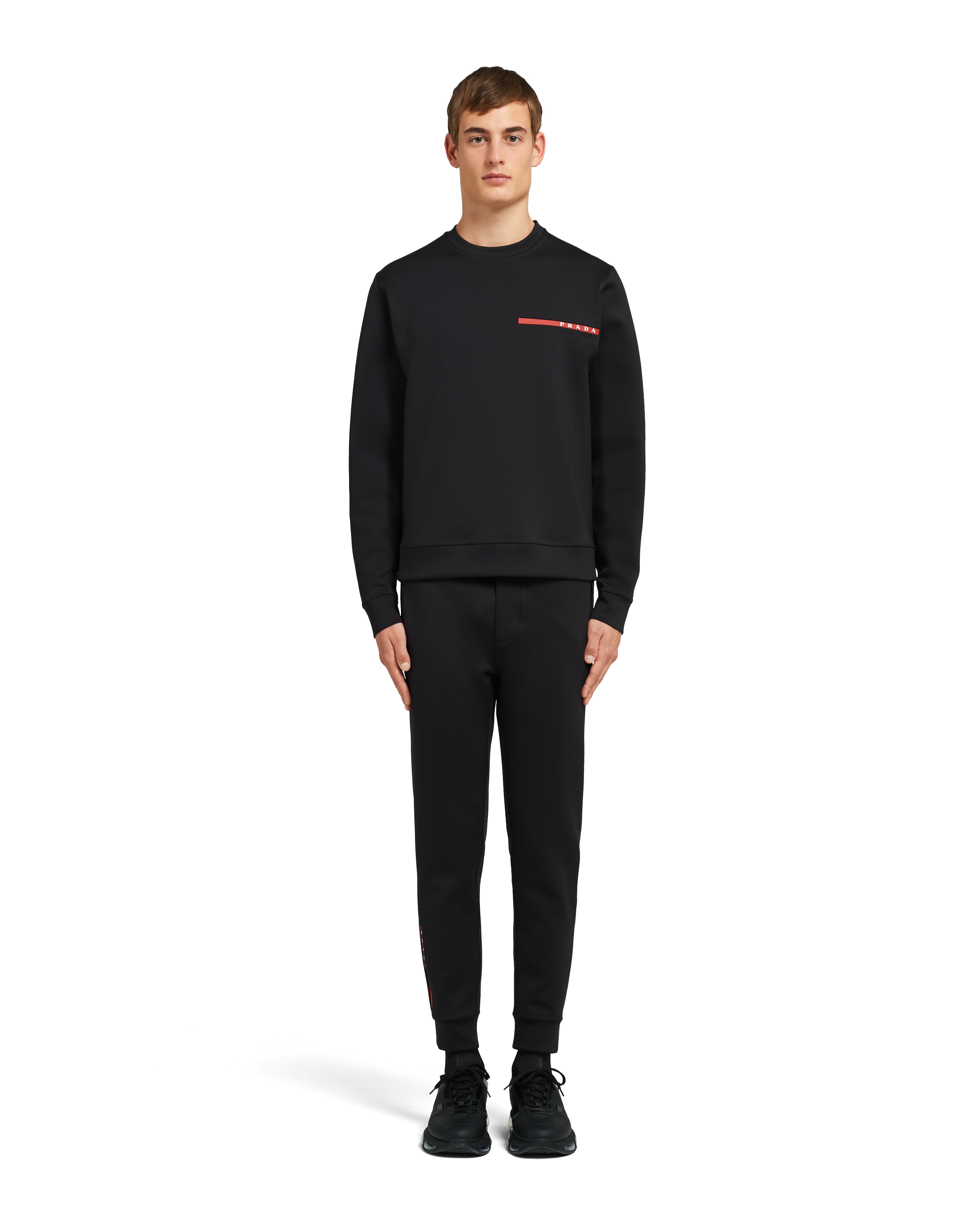 Prada Recycled Double Technical Jersey Sweatshirt - Black