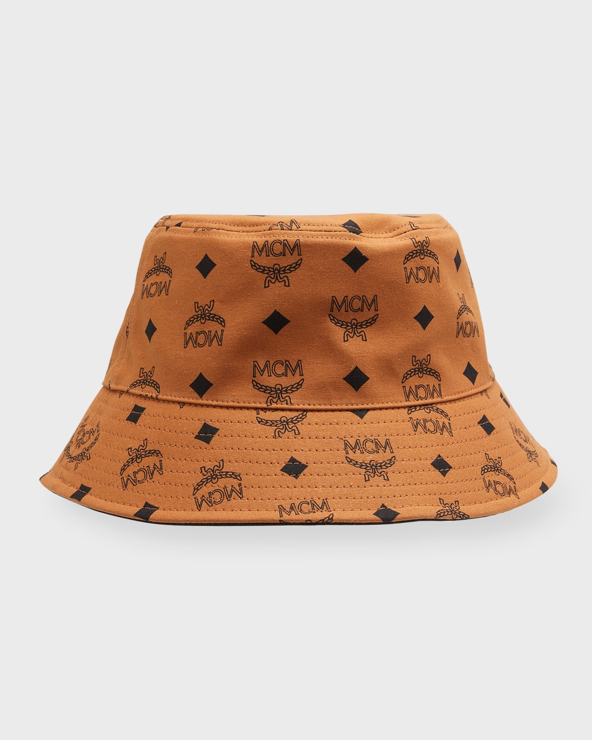 Mcm Visetos Reversible Bucket Hat - Cognac | Editorialist
