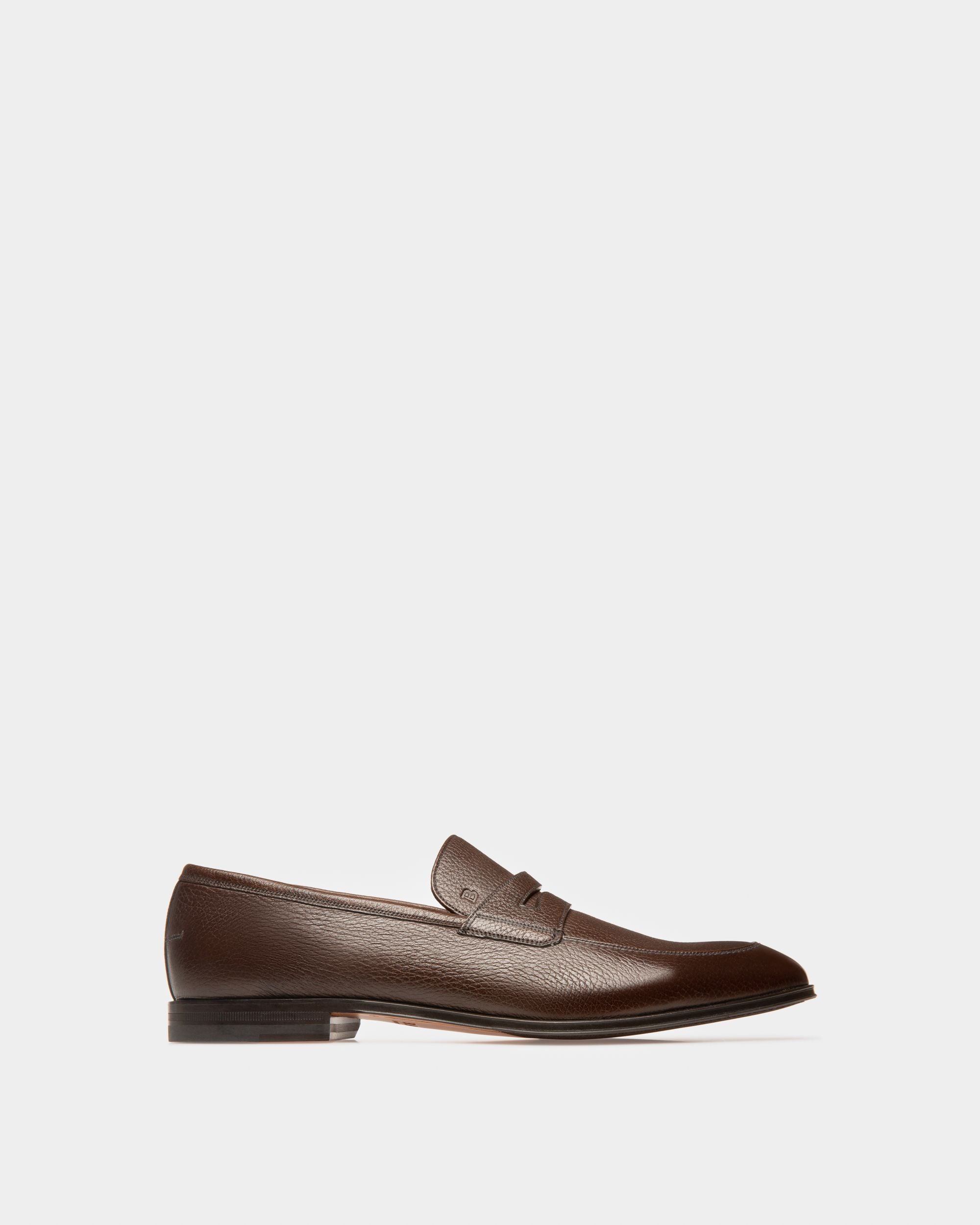Bally Switzerland Webb Dark Brown Leather Penny Loafers Mens 10.5 Dress Shoes Merritt Dark Brown Deerskin Leather Men main image 4