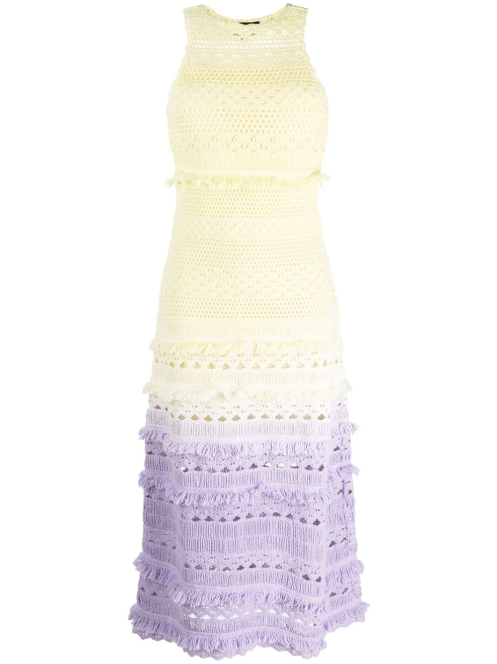 maje yellow and purple dress Crochet-knit maxi dress Yellow / Orange For Women