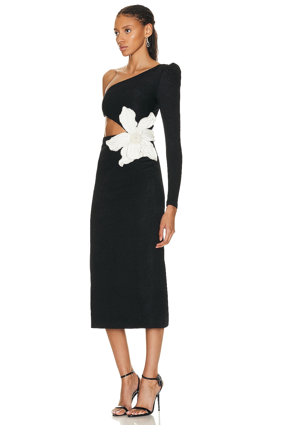 patbo one shoulder maxi dress with flower applique Patbo Flower Applique One Shoulder Gown