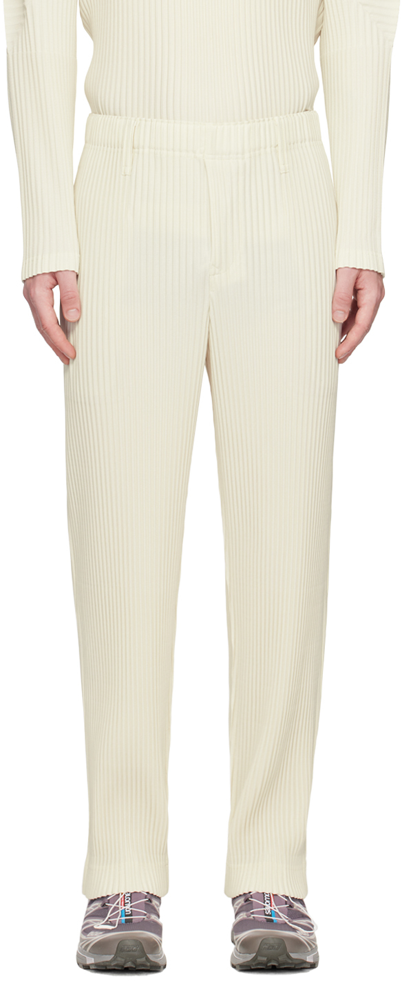 Issey Miyake White Color Pleats Trousers In 03-Ivory - 30% Off