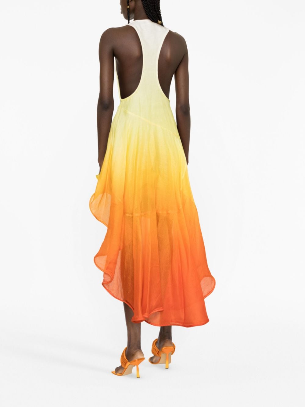 red orange yellow ombre dress Vestido Maxi Under The Sun - Naranja/Combinado 120cm This style falls to the mid calf SKU Athral Women's Elegant Ombre V-Neck