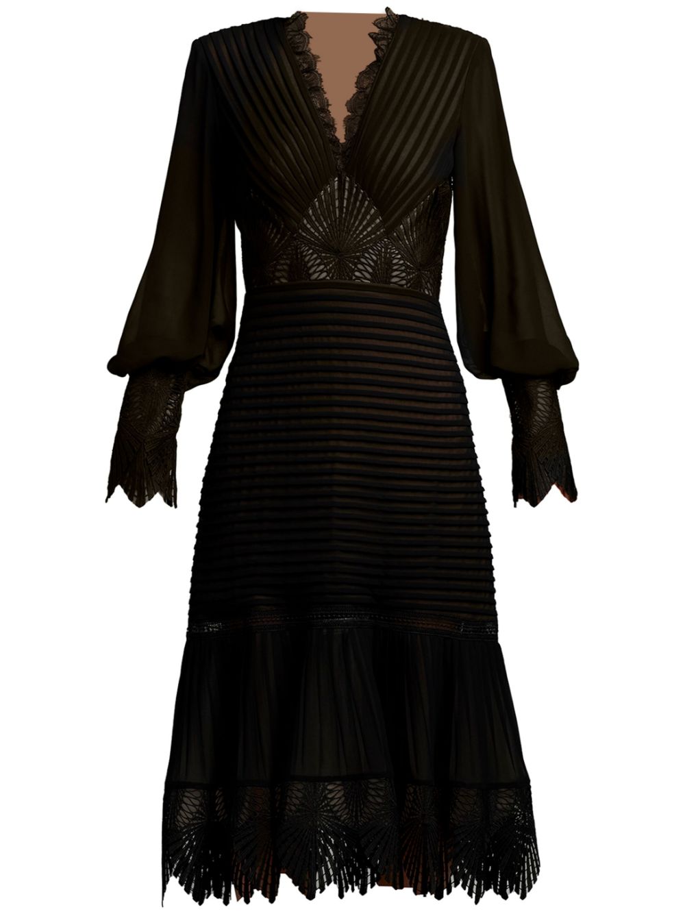 tadashi shoji lace v neck dress Brone Illusion Lace Cocktail Dress