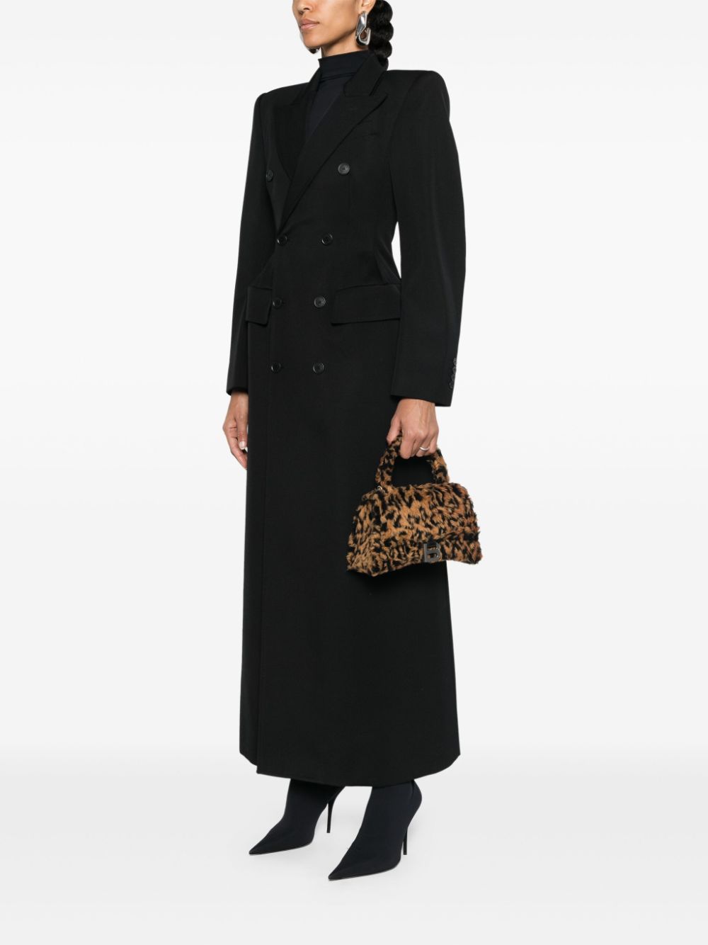 BALENCIAGA Hourglass Faux-Fur Mini Bag