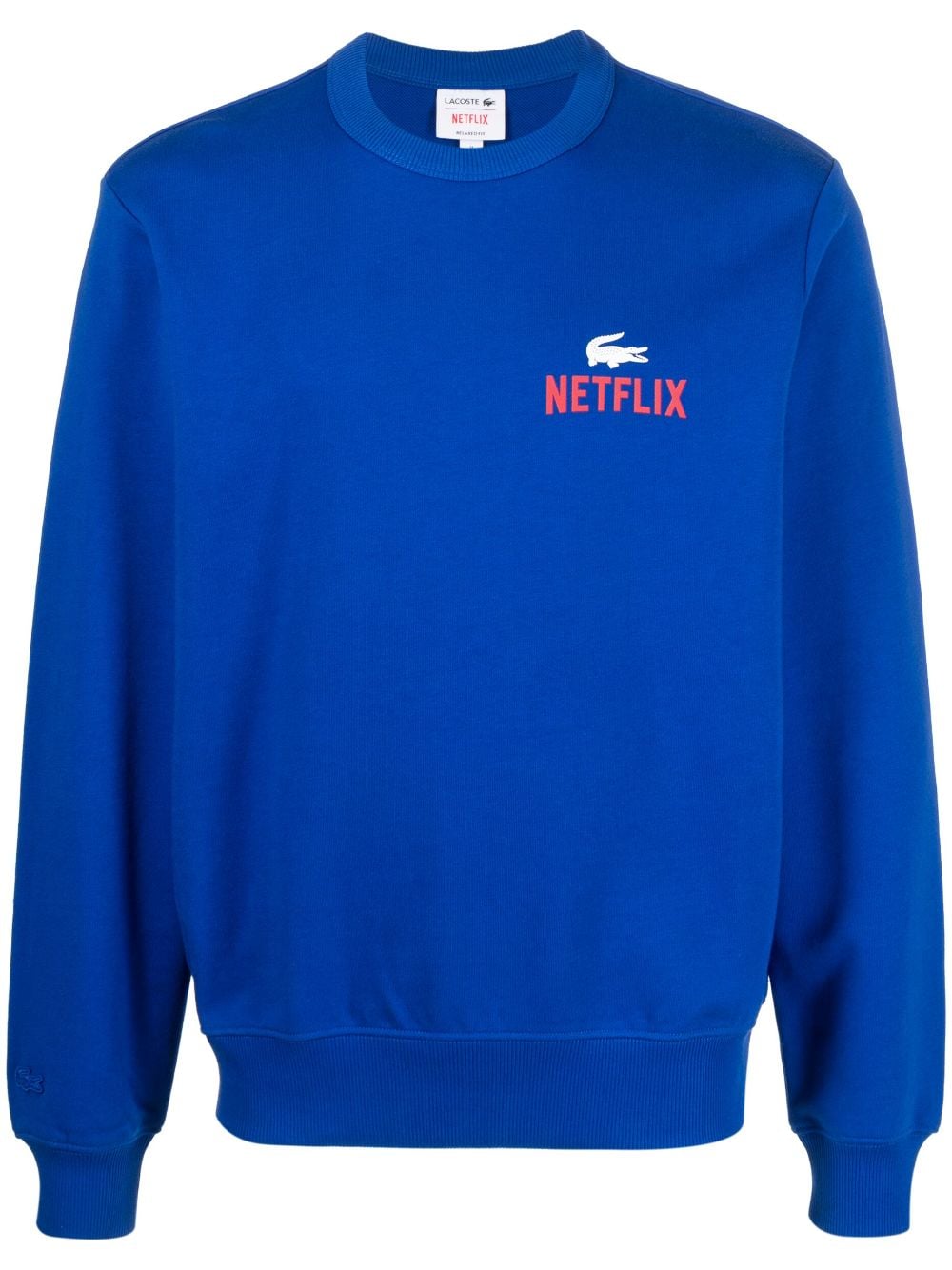 Lacoste X Netflix Logo-Print Sweatshirt - Blue | Editorialist