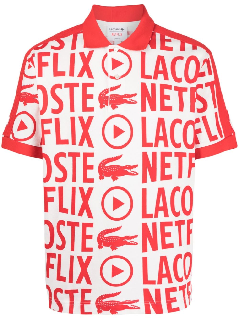 Lacoste X Netflix Logo-print Polo Shirt - White | Editorialist