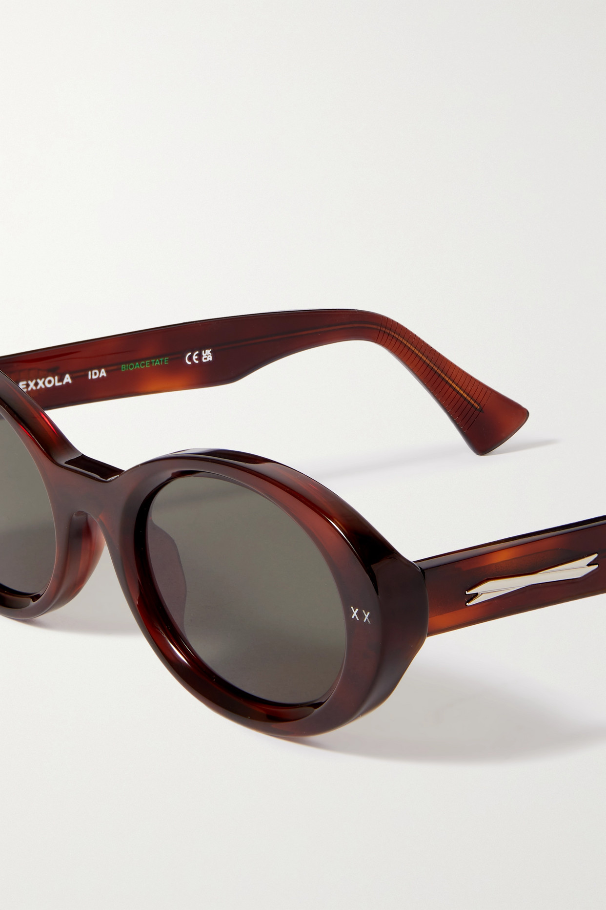 Lexxola Ida Oval-Frame Acetate Sunglasses In Tortoiseshell  display picture 1