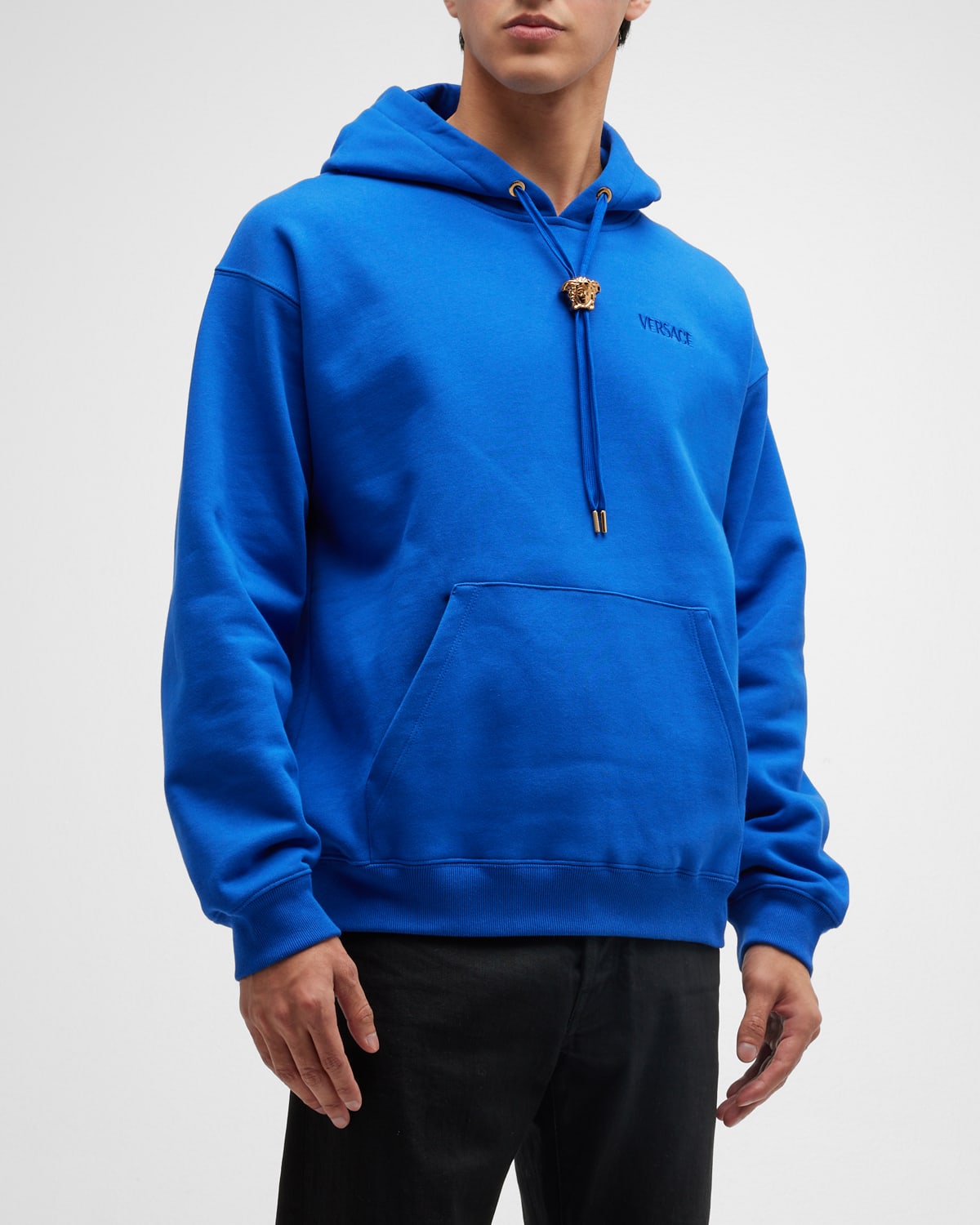 Versace Medusa Bolo Pullover Hoodie In Cobalt 54% Off Editorialist