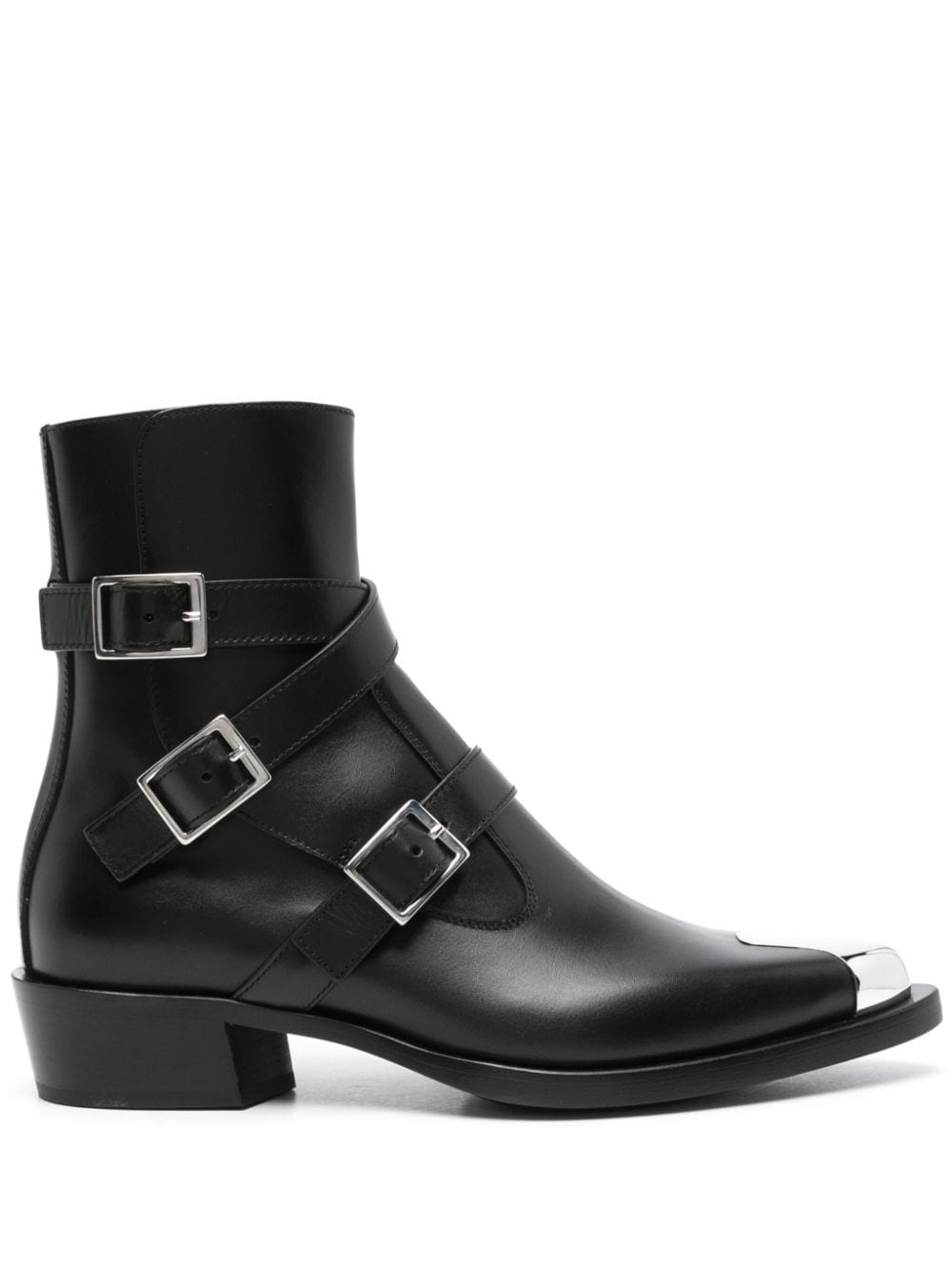 Alexander Mcqueen Punk Buckled Boots In Black - 65% Off  display picture 1