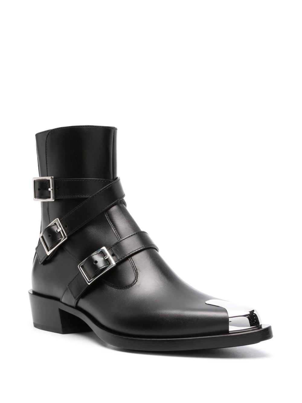 Alexander Mcqueen Punk Buckled Boots In Black - 65% Off  display picture 1