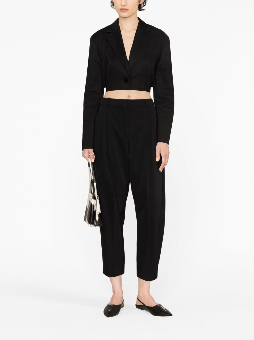 STELLA MCCARTNEY Stella McCartney Pleated High-Rise Wool Balloon Leg Pants