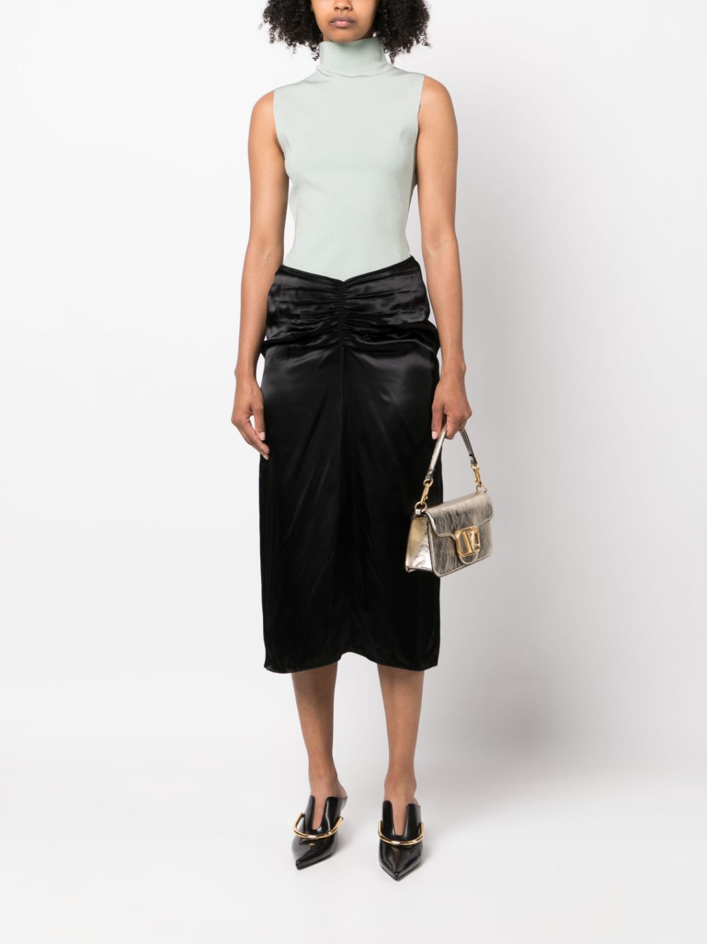 LANVIN Lanvin Gathered-Waist Midi Skirt
