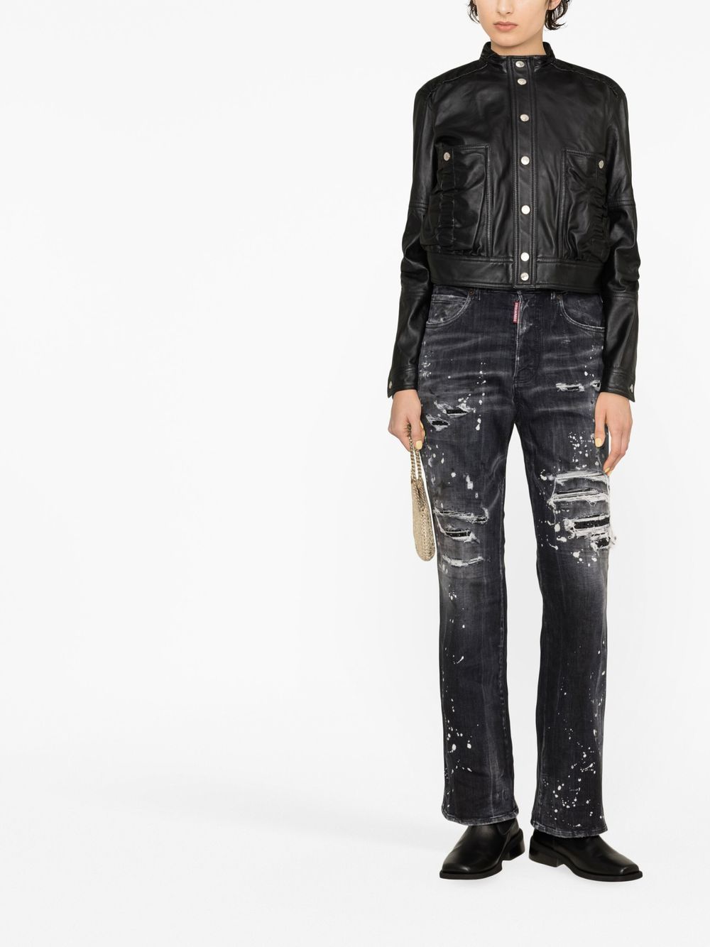 DSQUARED2 Cropped Leather Jacket
