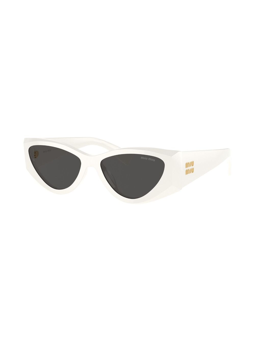 Miu Miu Cat-Eye Frame Logo-Lettering Sunglasses - White  display picture 1