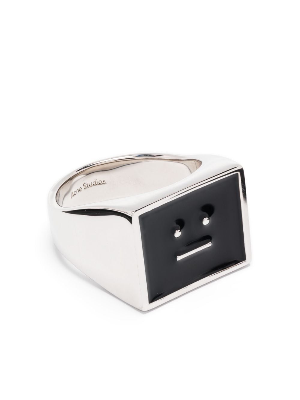 Acne Studios Polihed Face-Plaque Ring - Silver | Editorialist