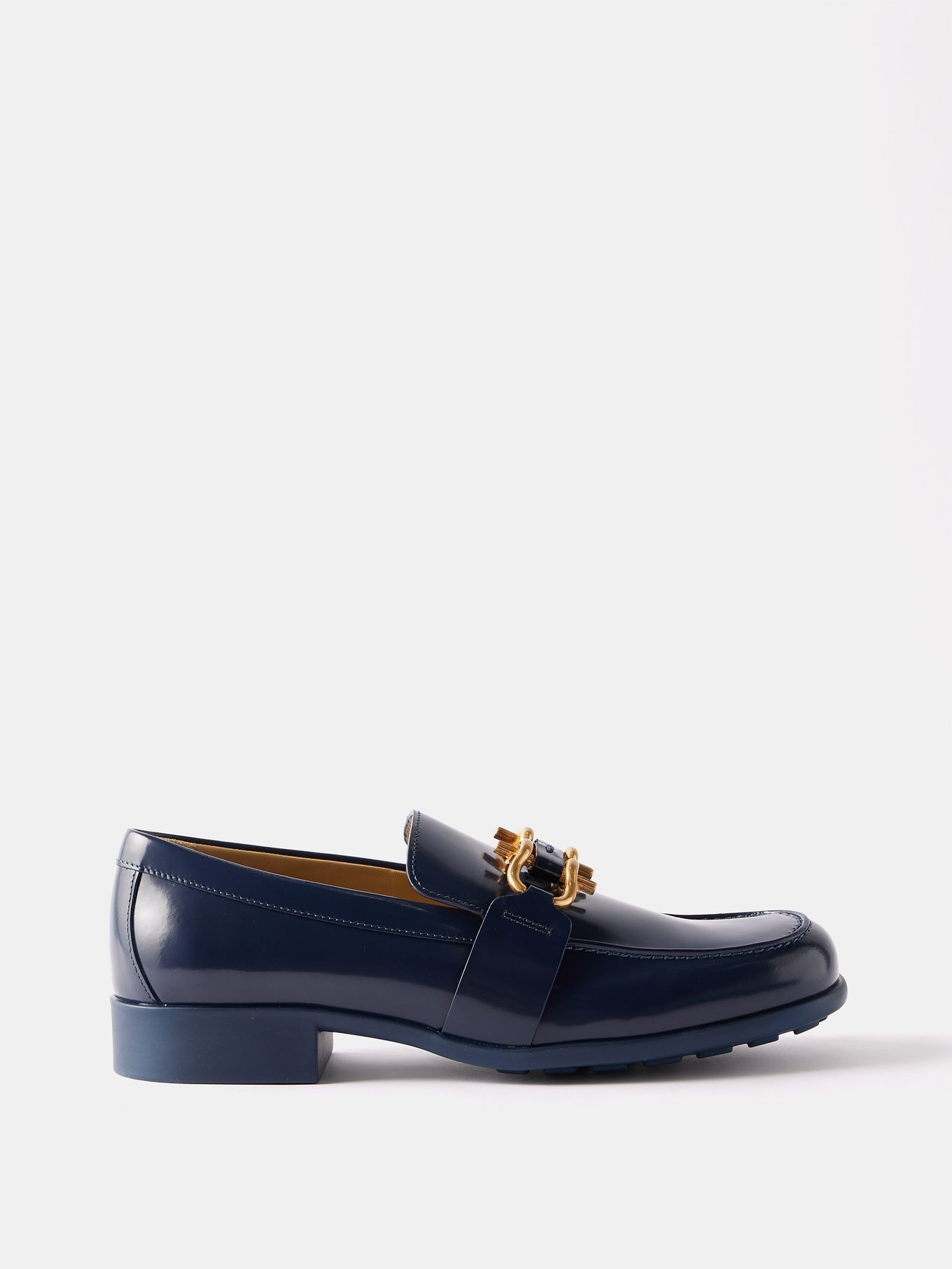 Bottega Veneta Blue Loafers with Moccasin Style Bottega Veneta Monsieur leather loafers Bottega Veneta main image 4