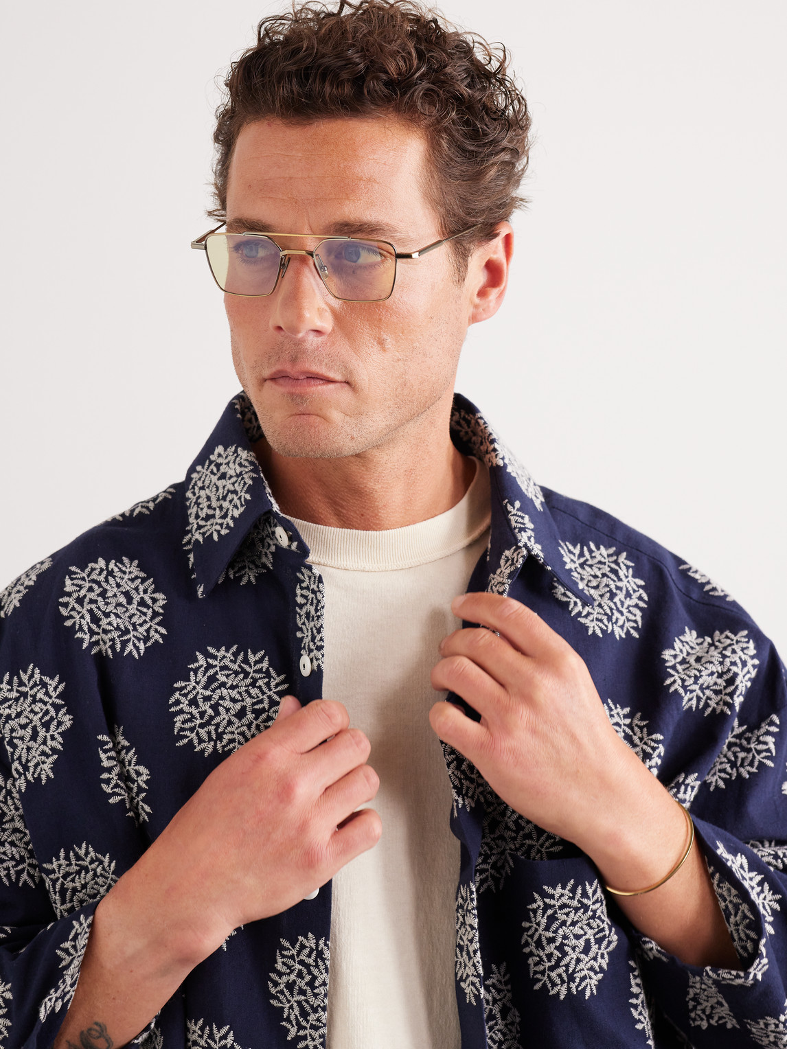 Native Sons Yeager Explorer Square-Frame -Tone Sunglasses In Gold