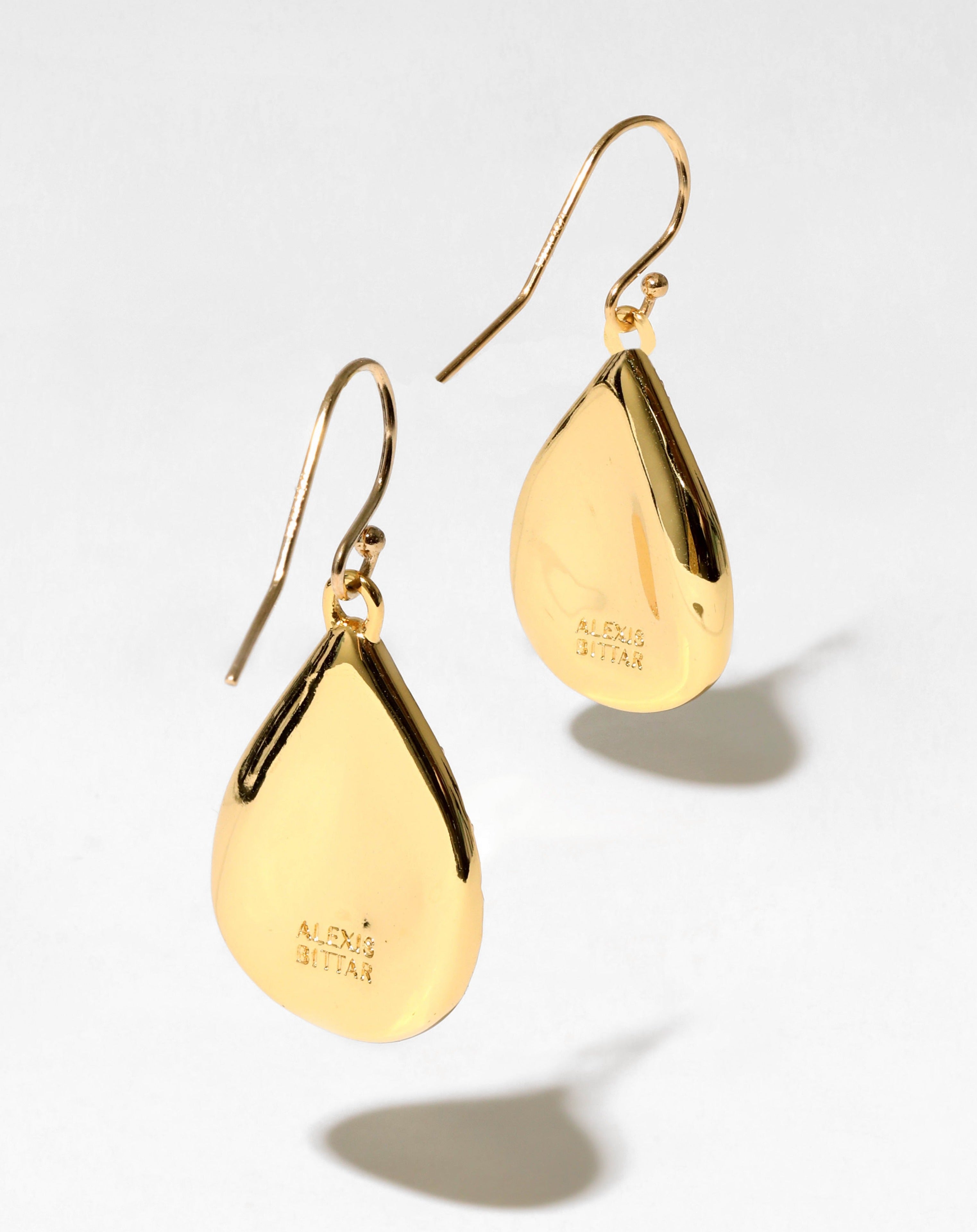 Clear Liquid Lucite Teardrop Post Earring | Clear Teardrop  Alexis Bittar Gold Dangle Earrings main image 1