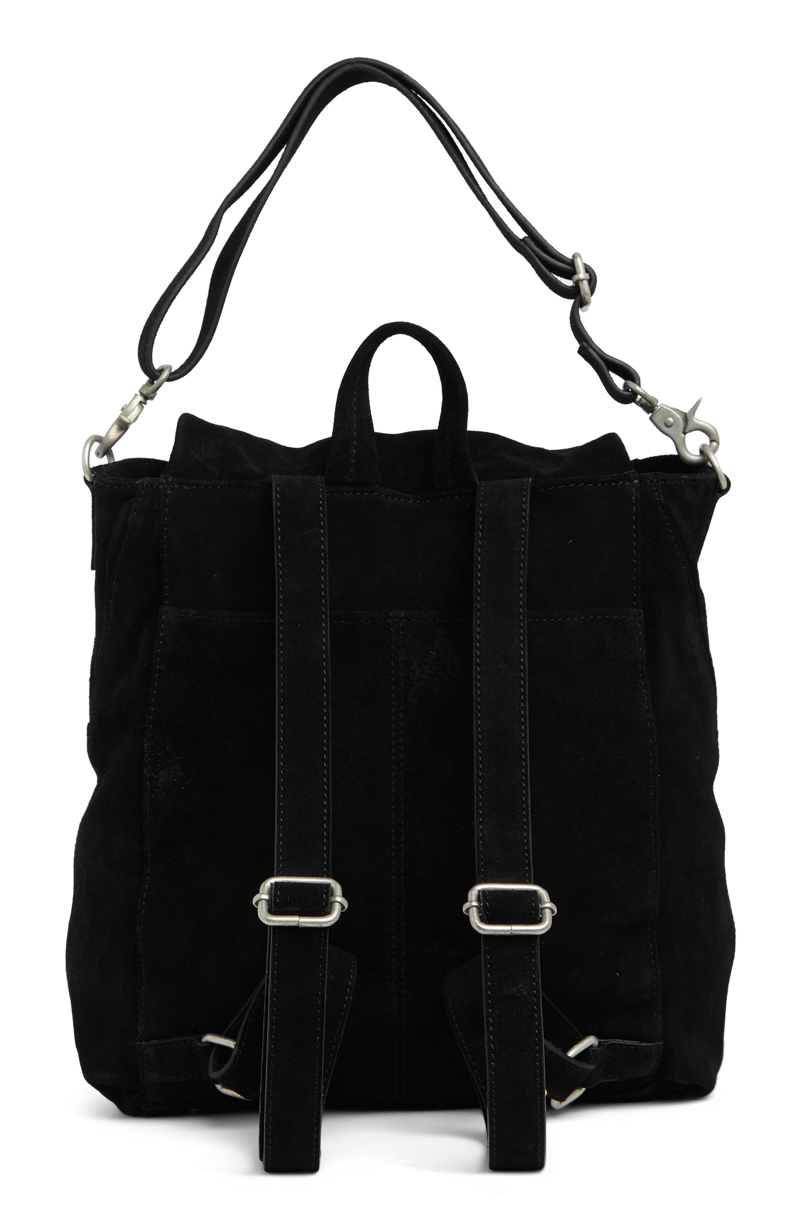 Free People Camilla Suede Leather Convertible Backpack Black Bag Black Suede Backpack Women's Free People Camilla  main image 2