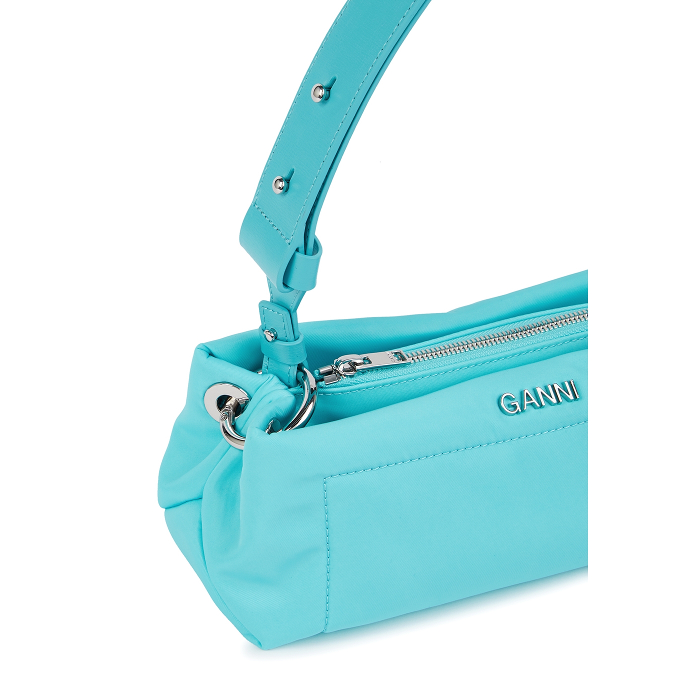 Ganni Pillow Nylon Shoulder Bag In Turquoise - 50% Off | Editorialist