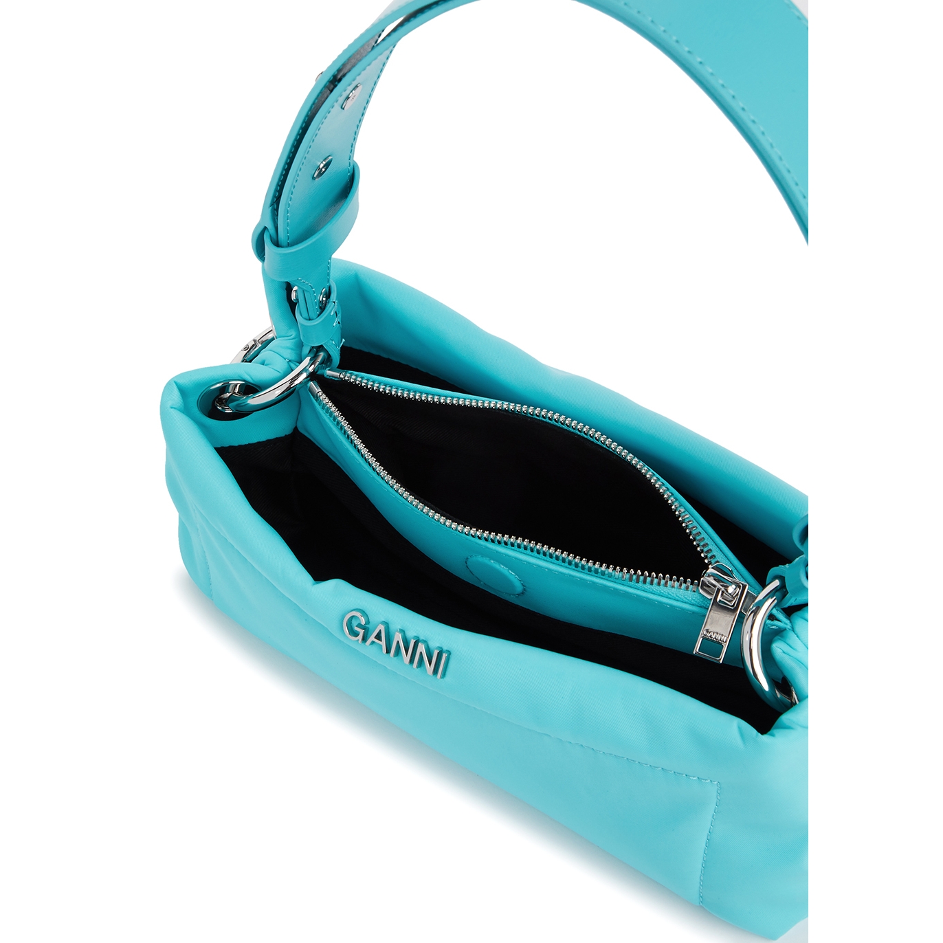Ganni Pillow Nylon Shoulder Bag In Turquoise - 50% Off | Editorialist