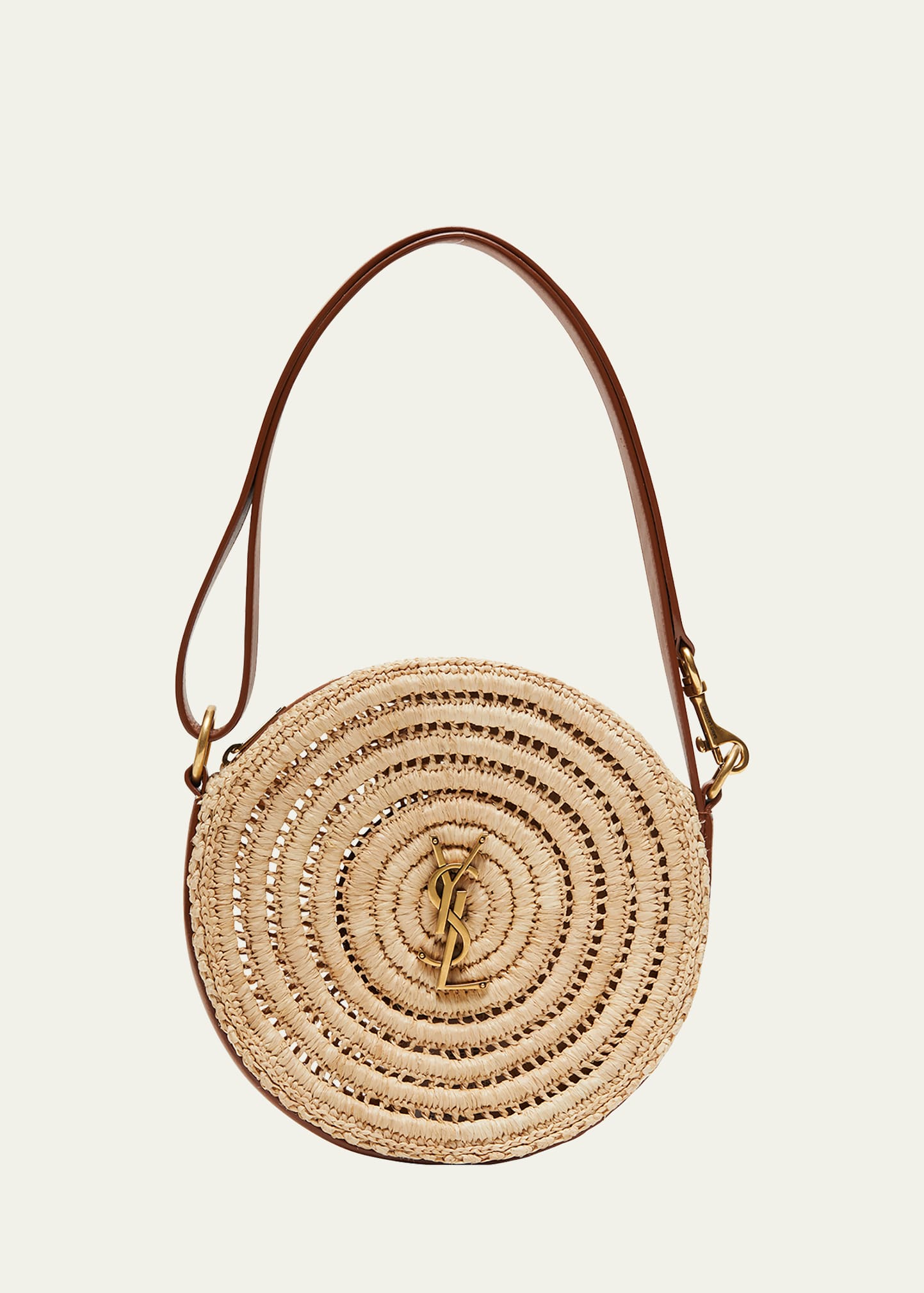 Raffia Bag Ysl Round Saint Laurent Monogram Raffia Round Shoulder - Main Image