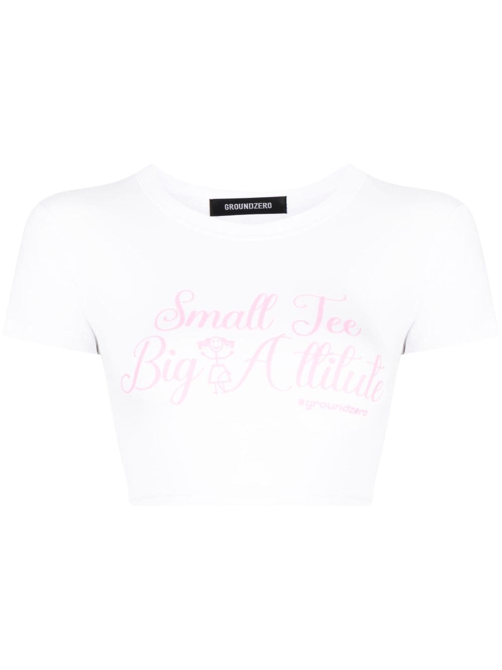 GROUND ZERO Ground Zero Slogan-Print Cropped T-Shirt