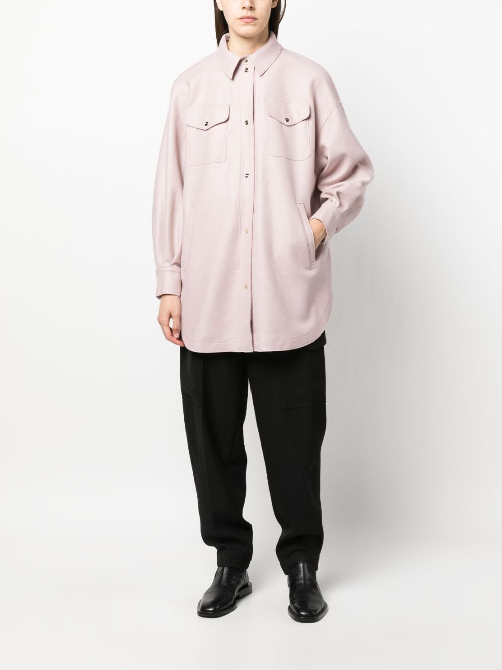 HERNO Felted-Finish Virgin Wool Shirt