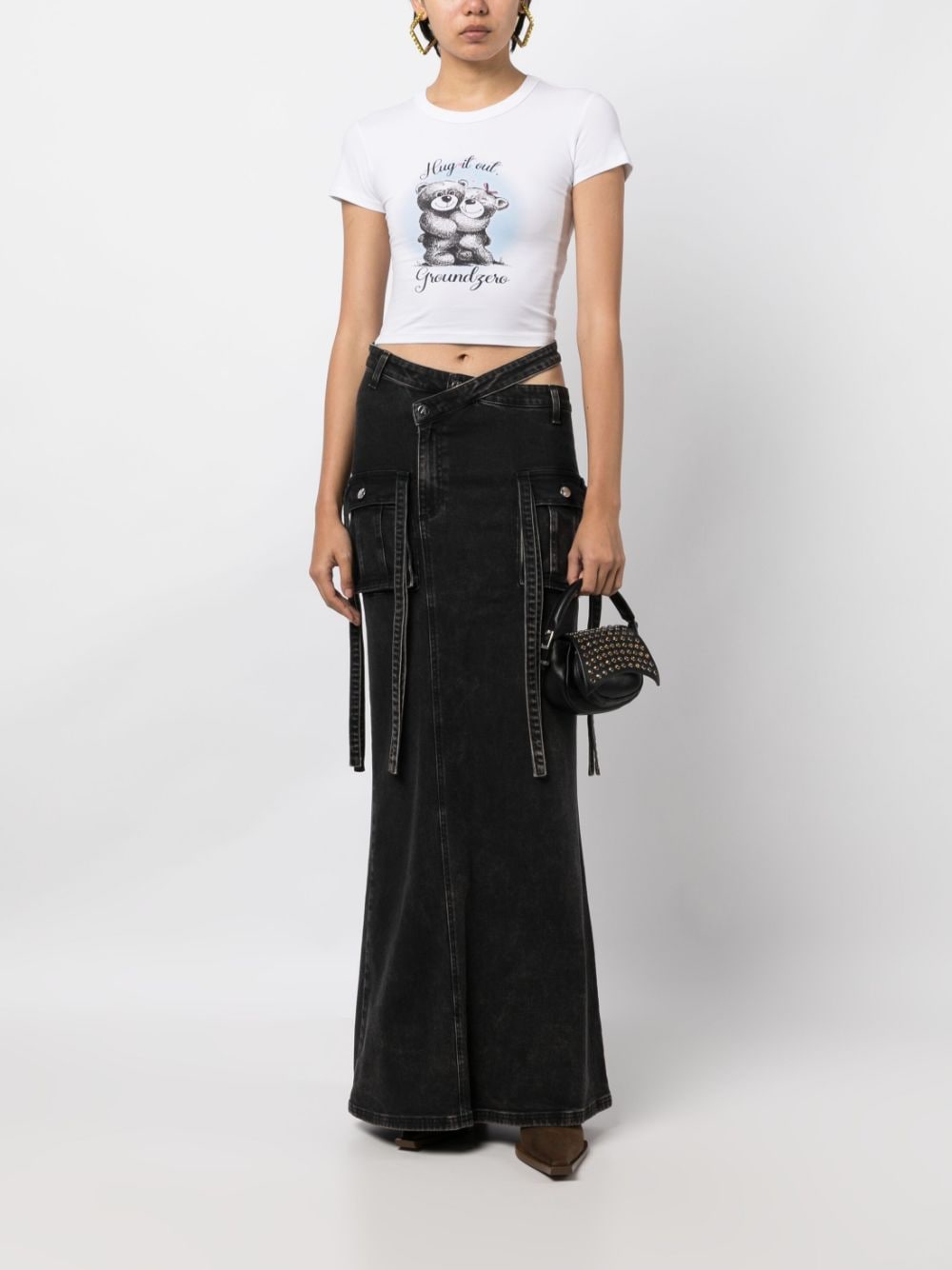GROUND ZERO Ground Zero Slogan-Print Cropped T-Shirt