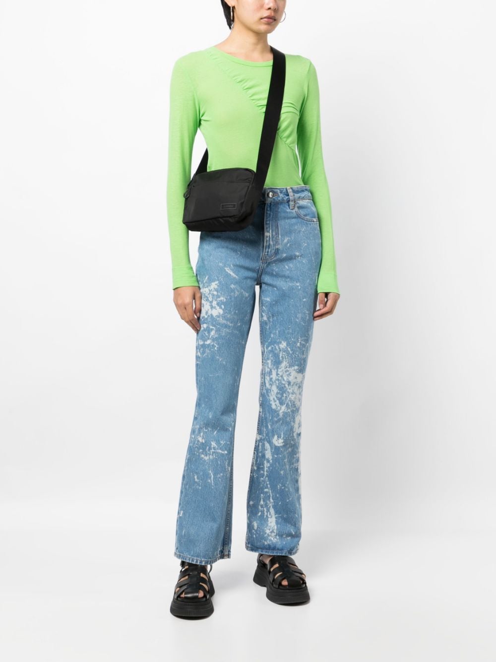 GANNI GANNI festival logo-patch crossbody bag