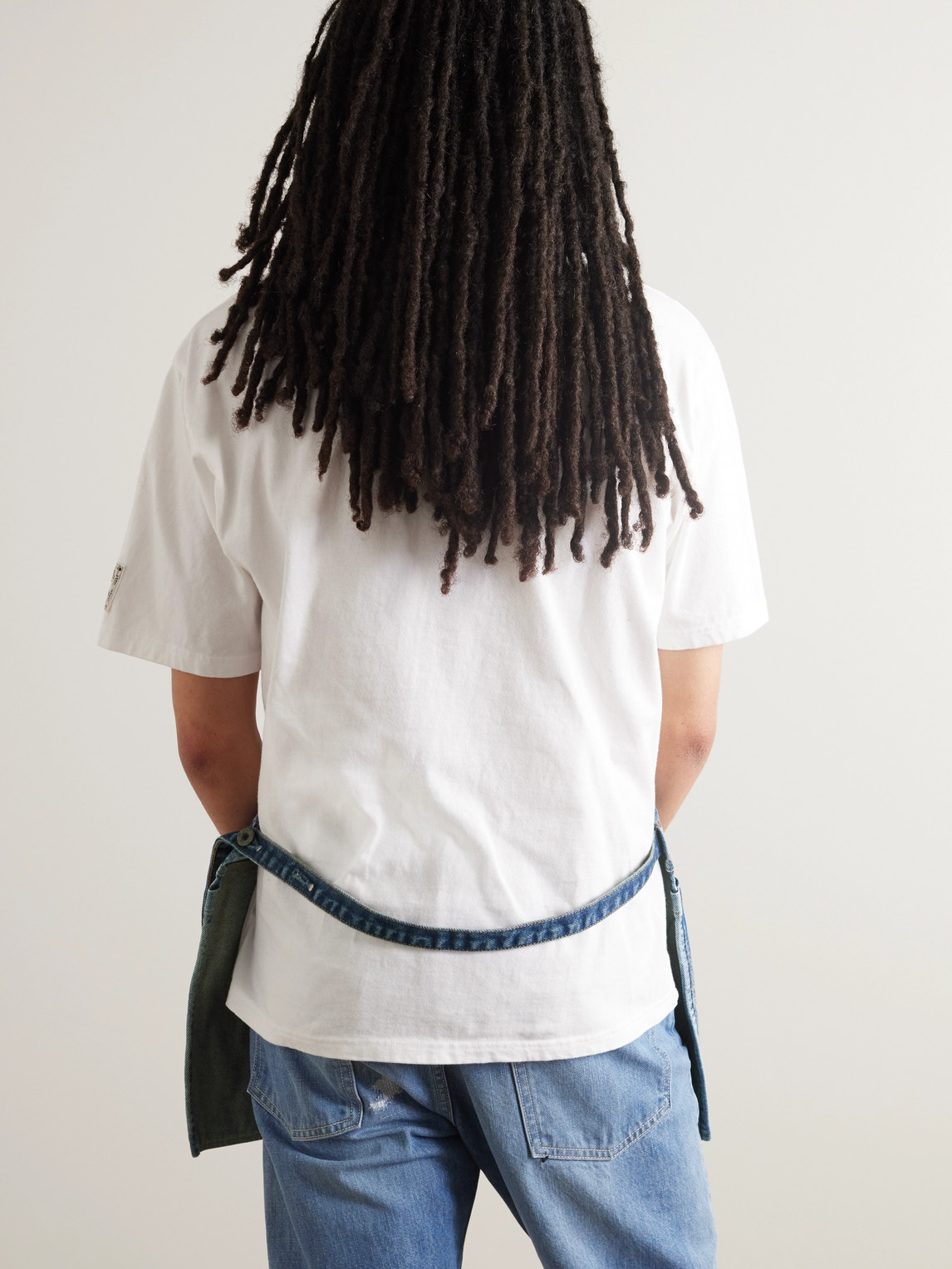 Kapital Logo-Print Denim Apron - Blue | Editorialist