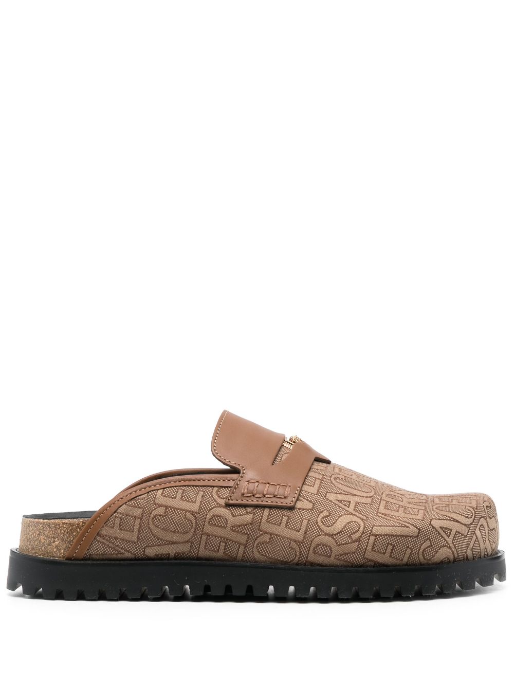 Versace Allover Medusa Mules In Neutrals - 60% Off  display picture 1