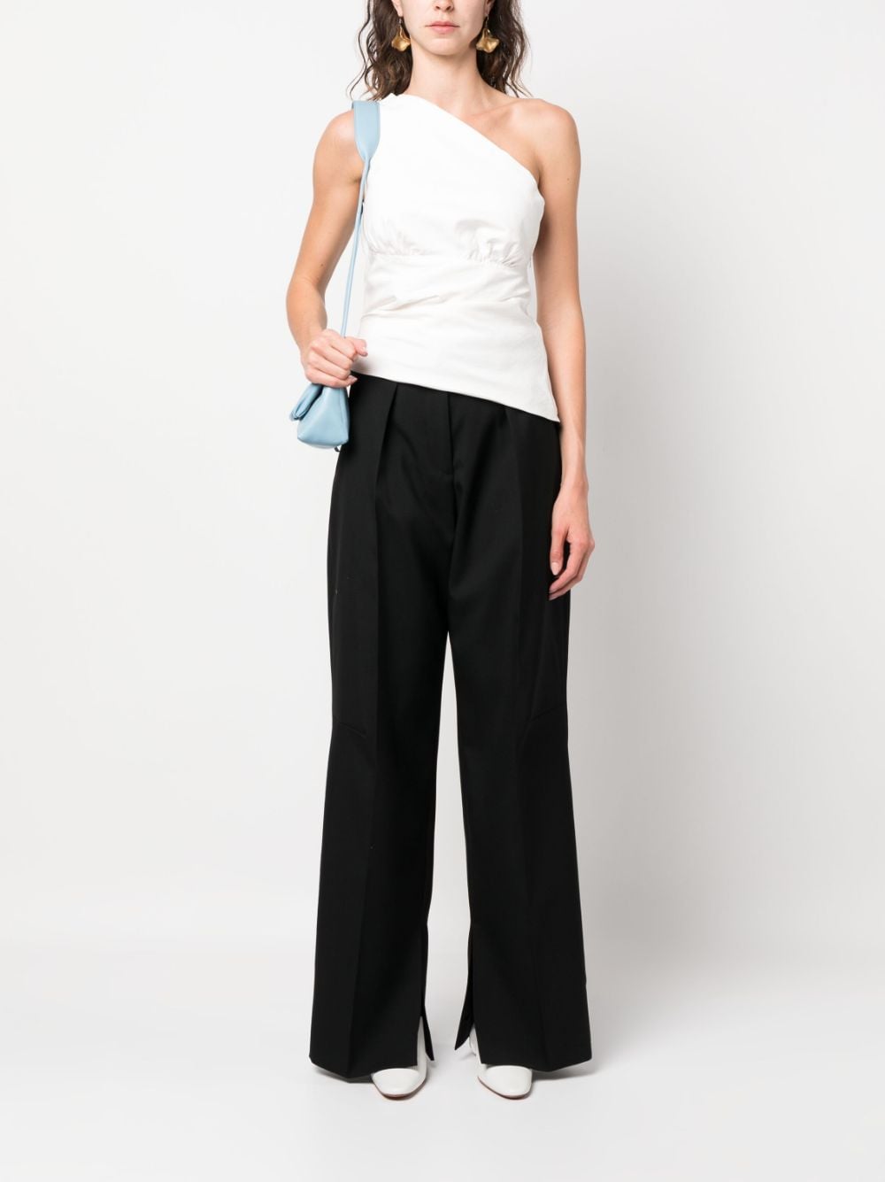 JIL SANDER Belted-Waist Wide-Leg Trousers