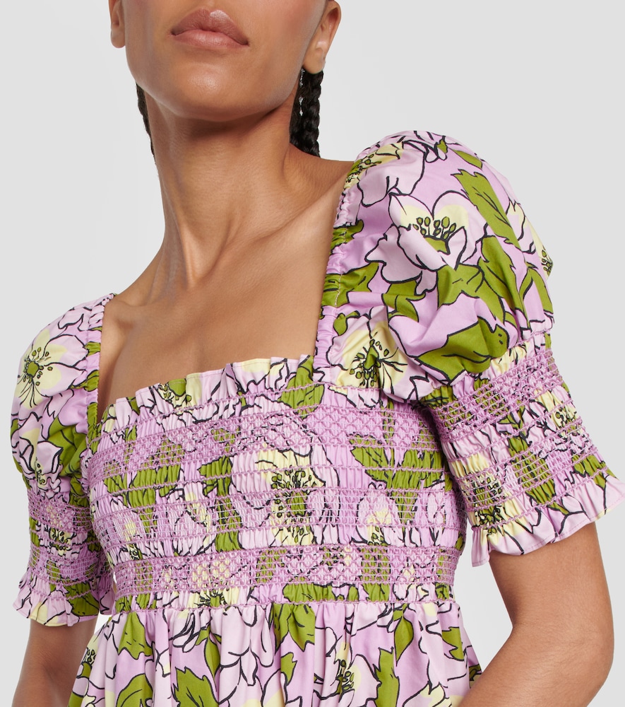 tory burch floral smocked midi dress Painted Roses Smocked Dress by Tory Burch