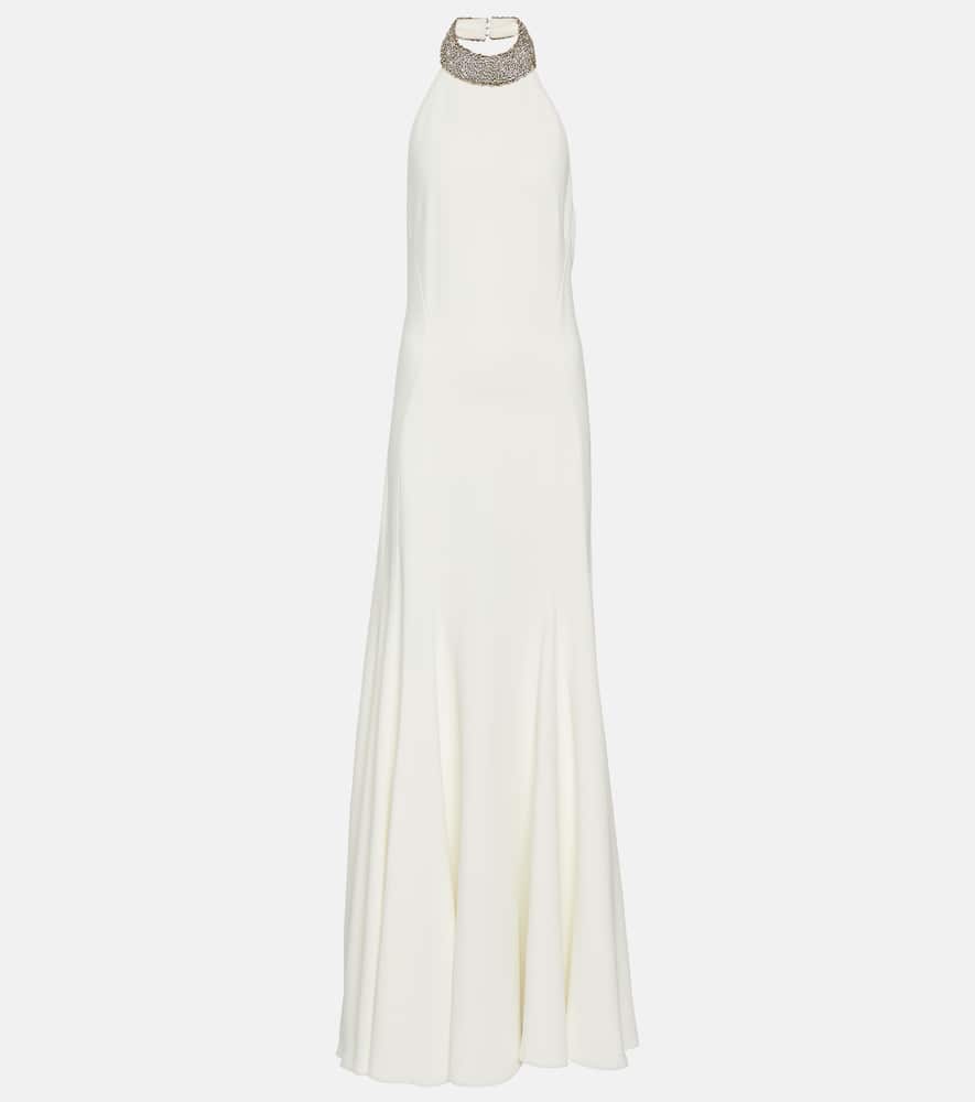 stella mccartney halter wedding dress Low Back Halterneck Wedding Dress With Optional Over Skirt