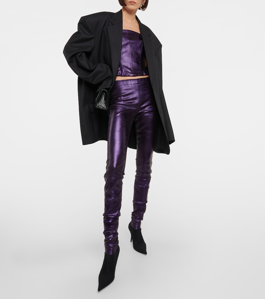 STOULS carolyn metallic leather leggings