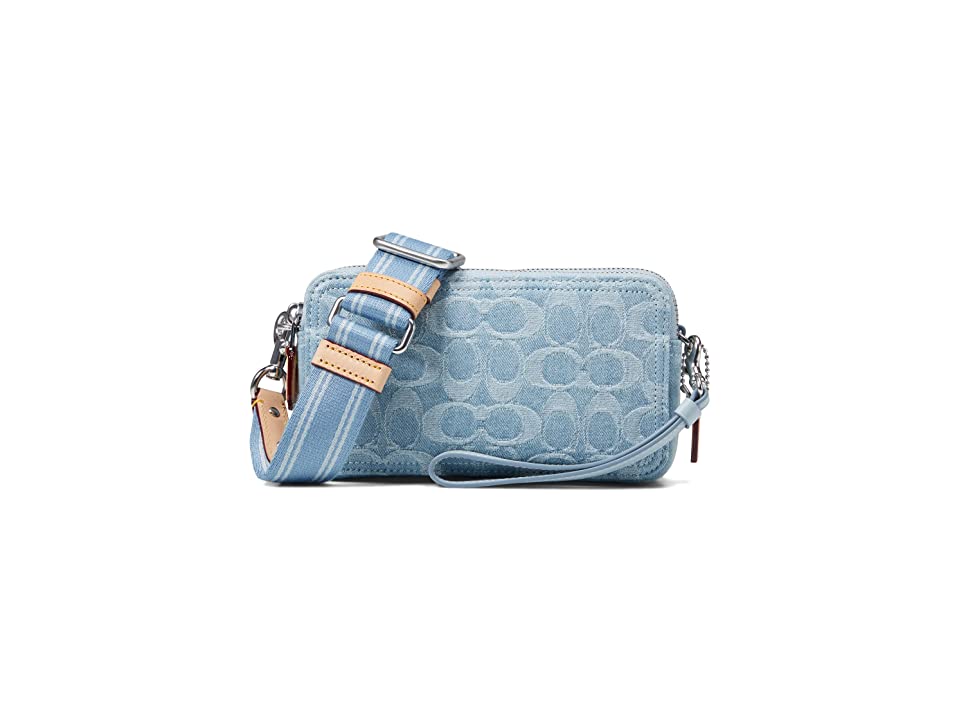 Coach Washed Denim Signature Kira Crossbody - Blue | Editorialist