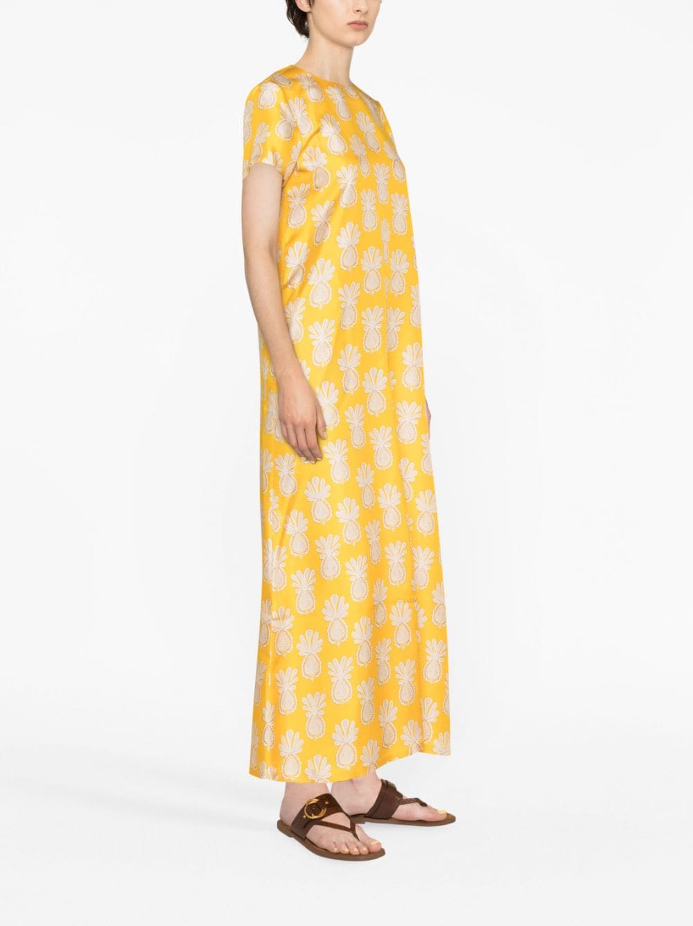 LA DOUBLEJ La DoubleJ Swing Graphic-Print Silk Dress