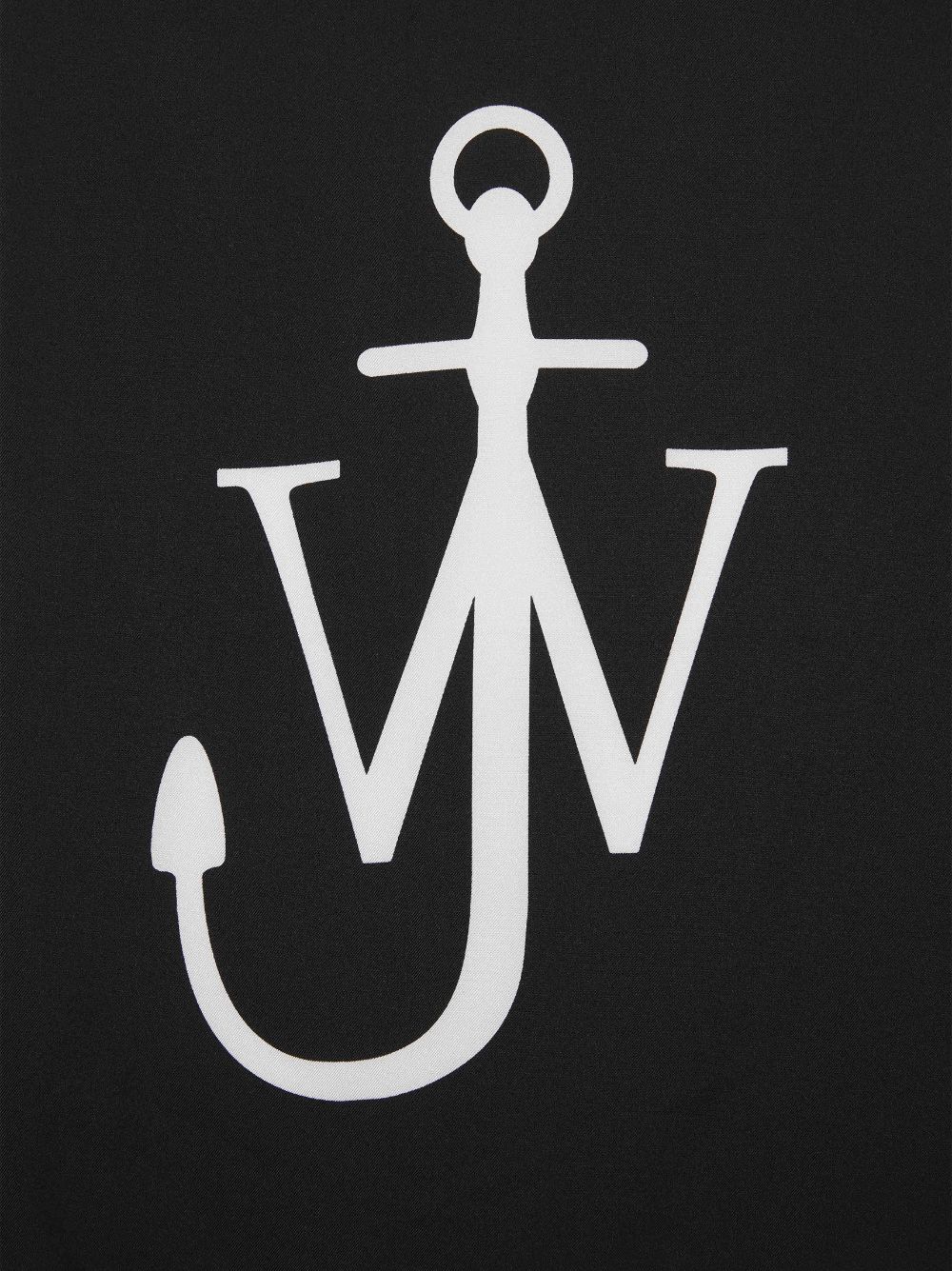 Buy JW Anderson Anchor Logo-print Silk Scarf - Black At 34% Off