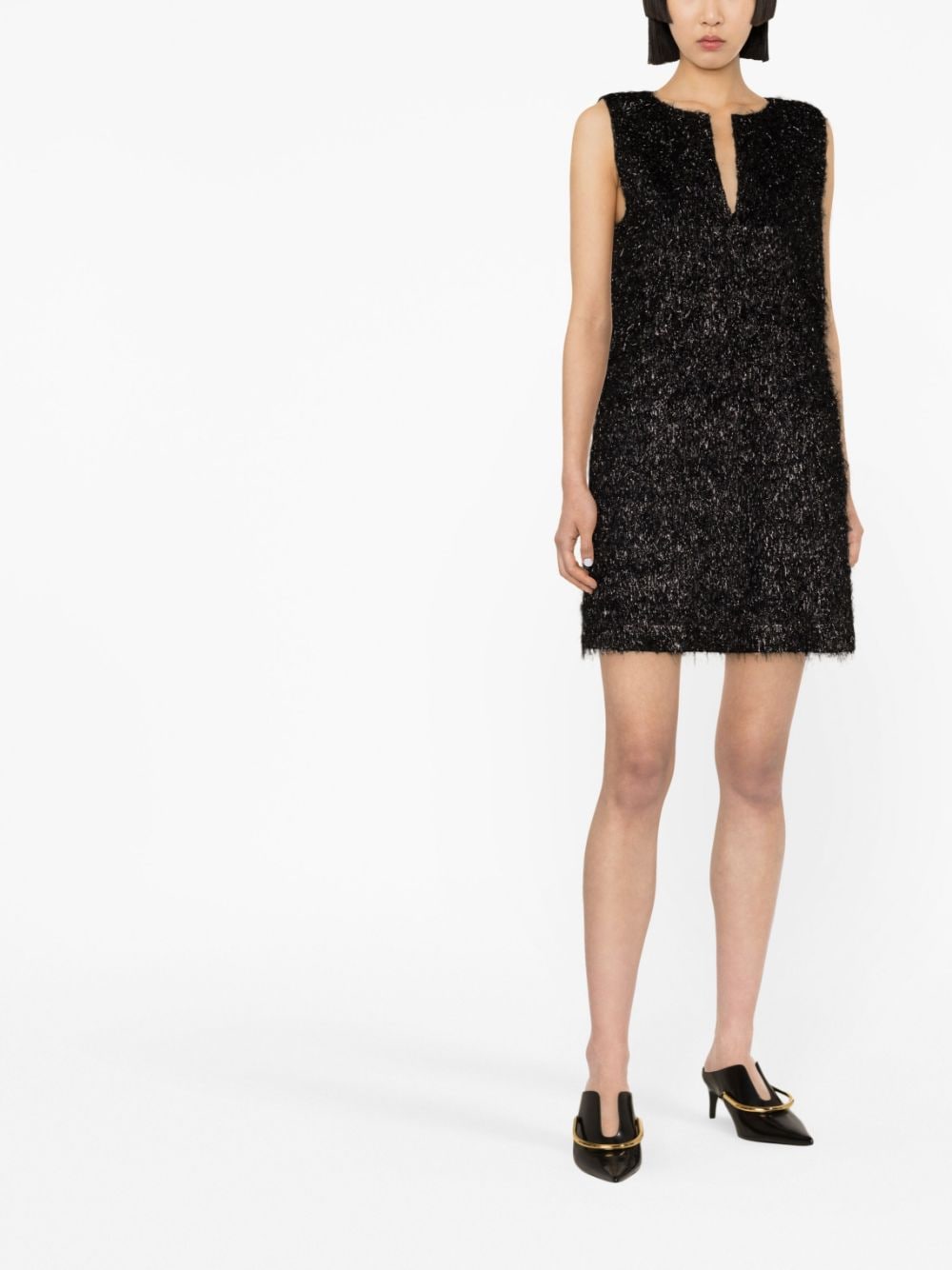 FABIANA FILIPPI Fabiana Filippi Metallic-Threading Fringed Mini Dress